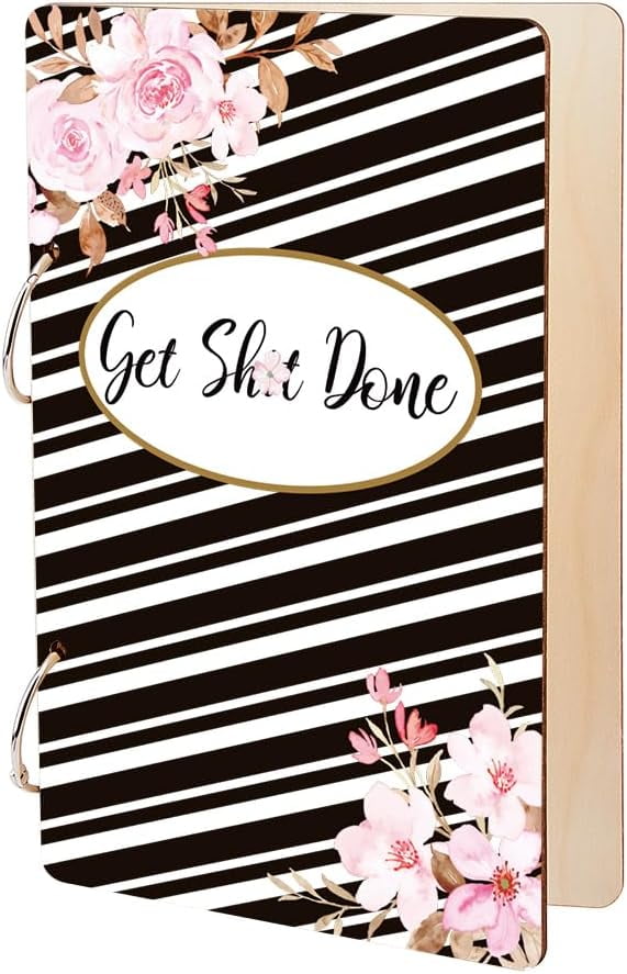 Get Sh*t Done Greeting Card Holder Organizer Flowers Wooden Card Keeper ...