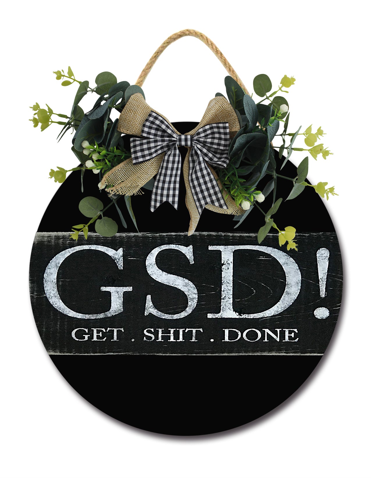 Get Shit Done Sign for Front Door Hanging Seasons Sign Outdoor Rustic ...