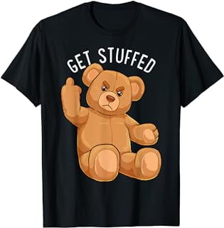 Get Stuffed Angry Teddy Bear Stuffed Bear Hipster Hip-Hop T-Shirt ...