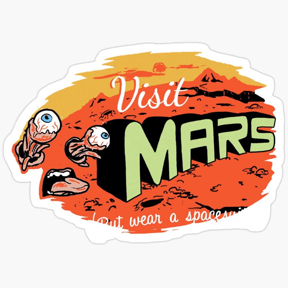 Get To Mars Sticker Phone Decal Water Bottle Stickers Car Decals ...
