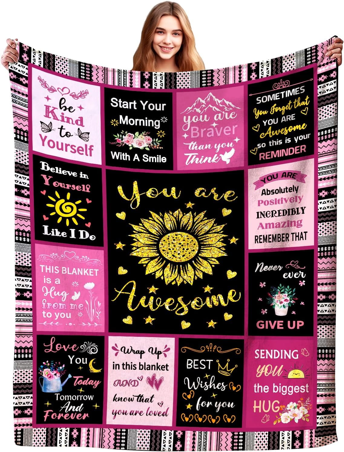 Get Well Soon Blanket Gifts for Women Men,You are Awesome Inspirational ...