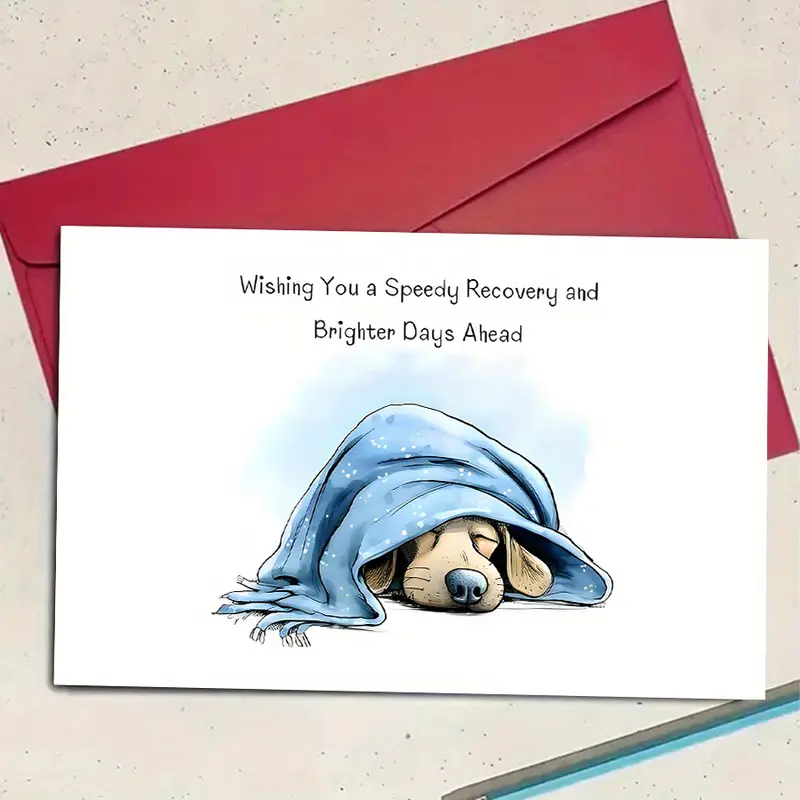 Get Well Soon Card – "Wishing You a Speedy Recovery" with Cute Sleeping ...
