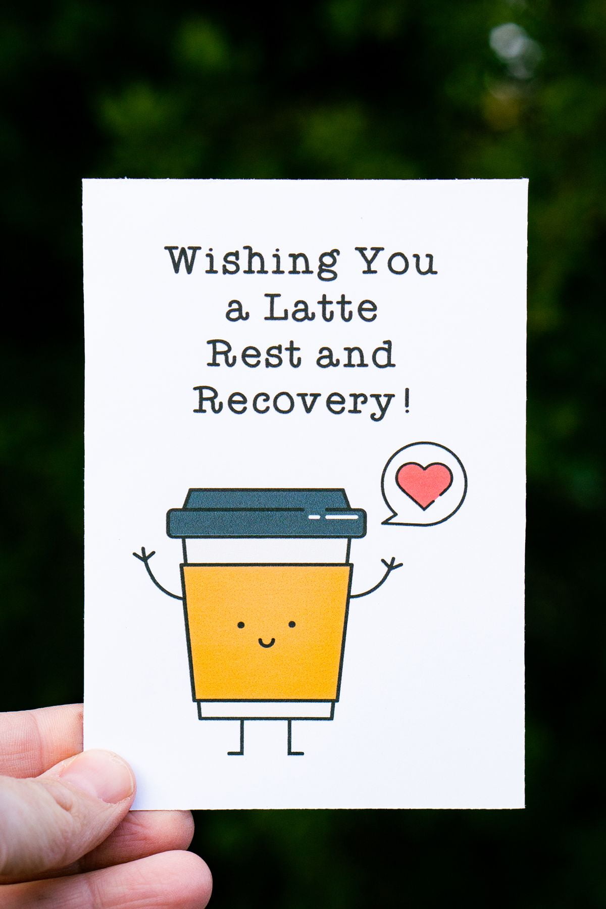 Get Well Soon Card – "Wishing You a Latte Rest and Recovery!" Coffee ...