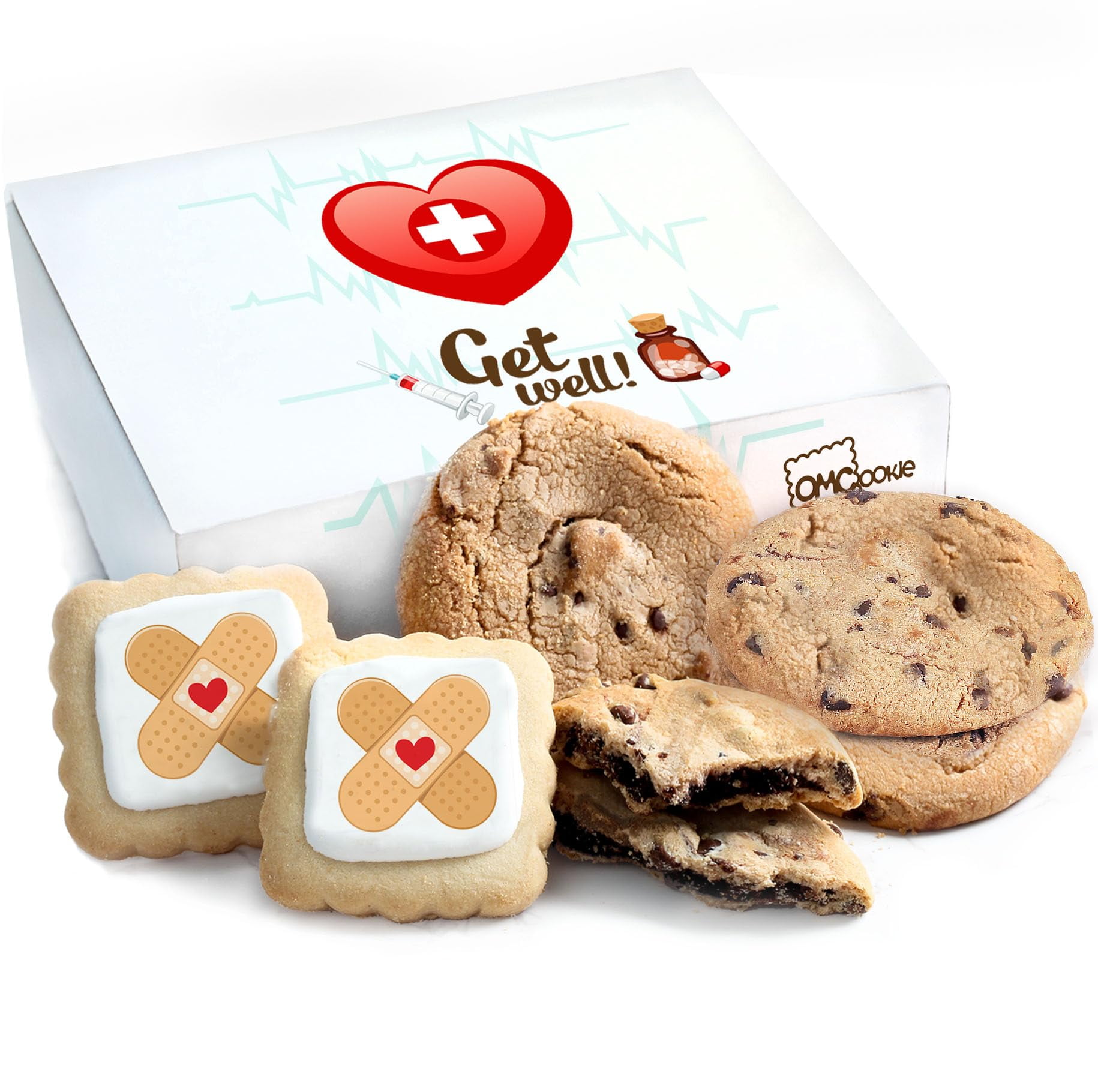 Get Well Soon Cookies BDF32 Care package Gift Basket Chocolate Chip ...