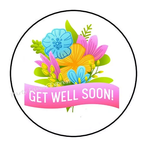 Get Well Soon Envelope Seals Labels Party Favors Stickers Phone Decal ...