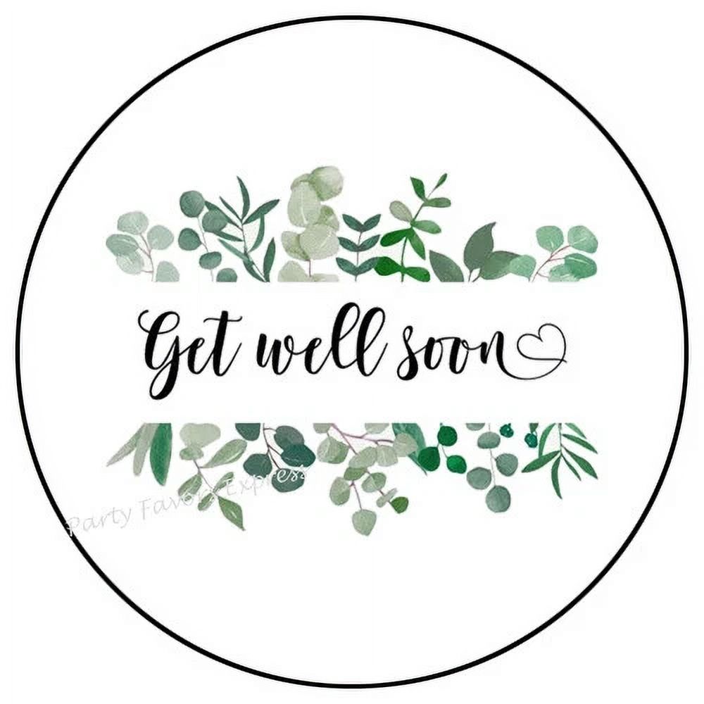 Get Well Soon Greenery Stickers Party Favors Phone Decal Water Bottle ...