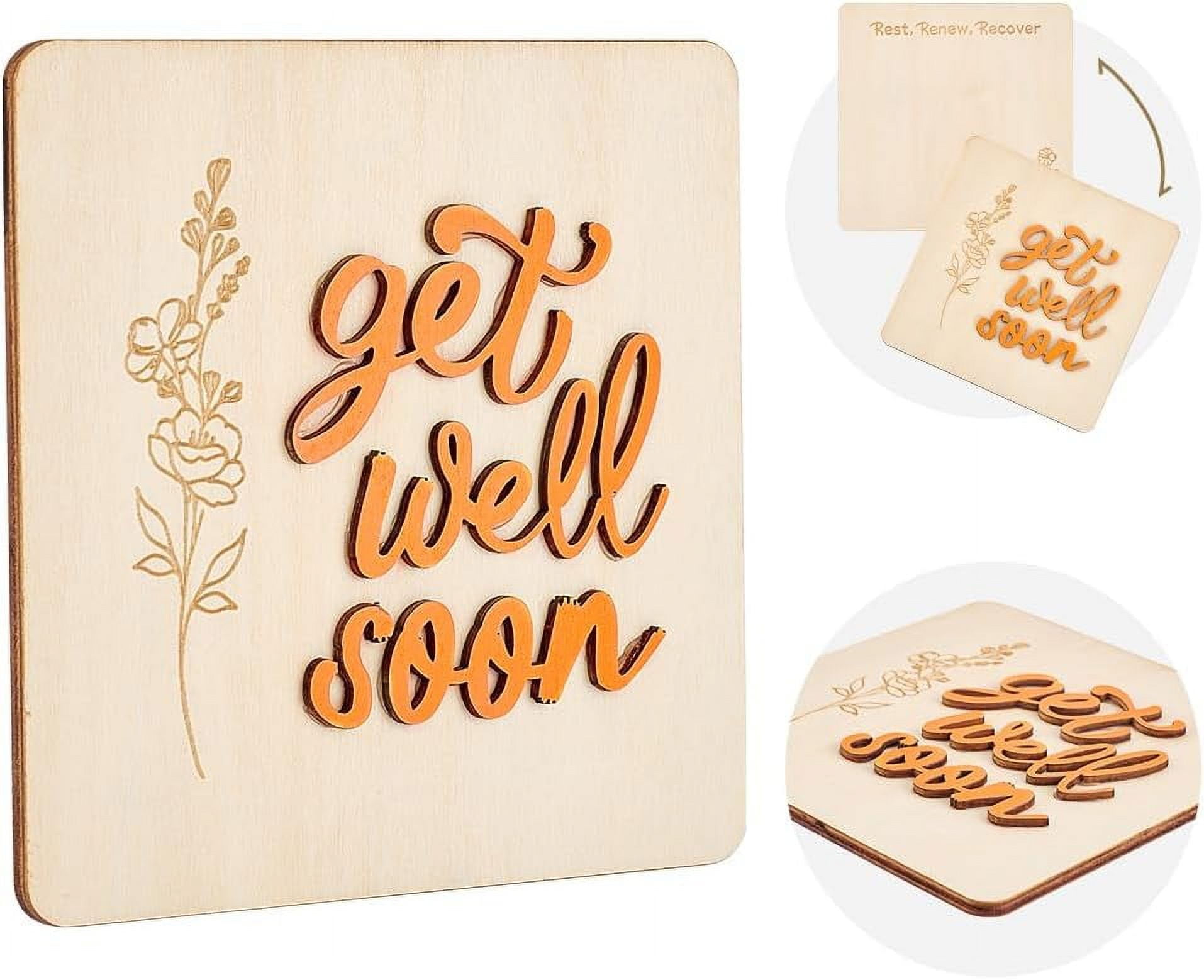 Get Well Soon Greeting Card Wood Funny Get Well Soon Card Gift for Wife ...