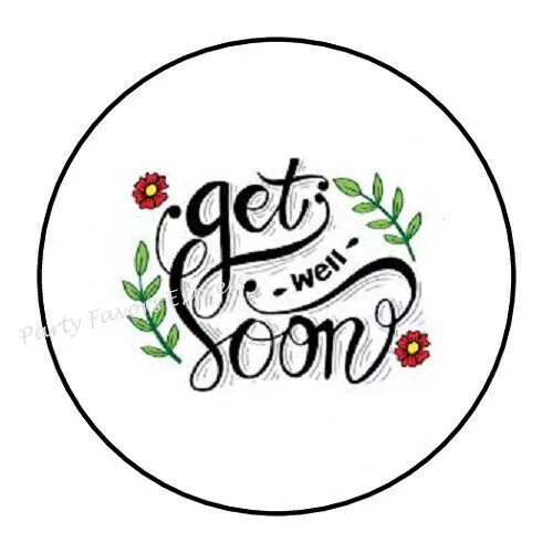 Get Well Soon Sticker Envelope Seals Labels Stickers Phone Decal Water ...