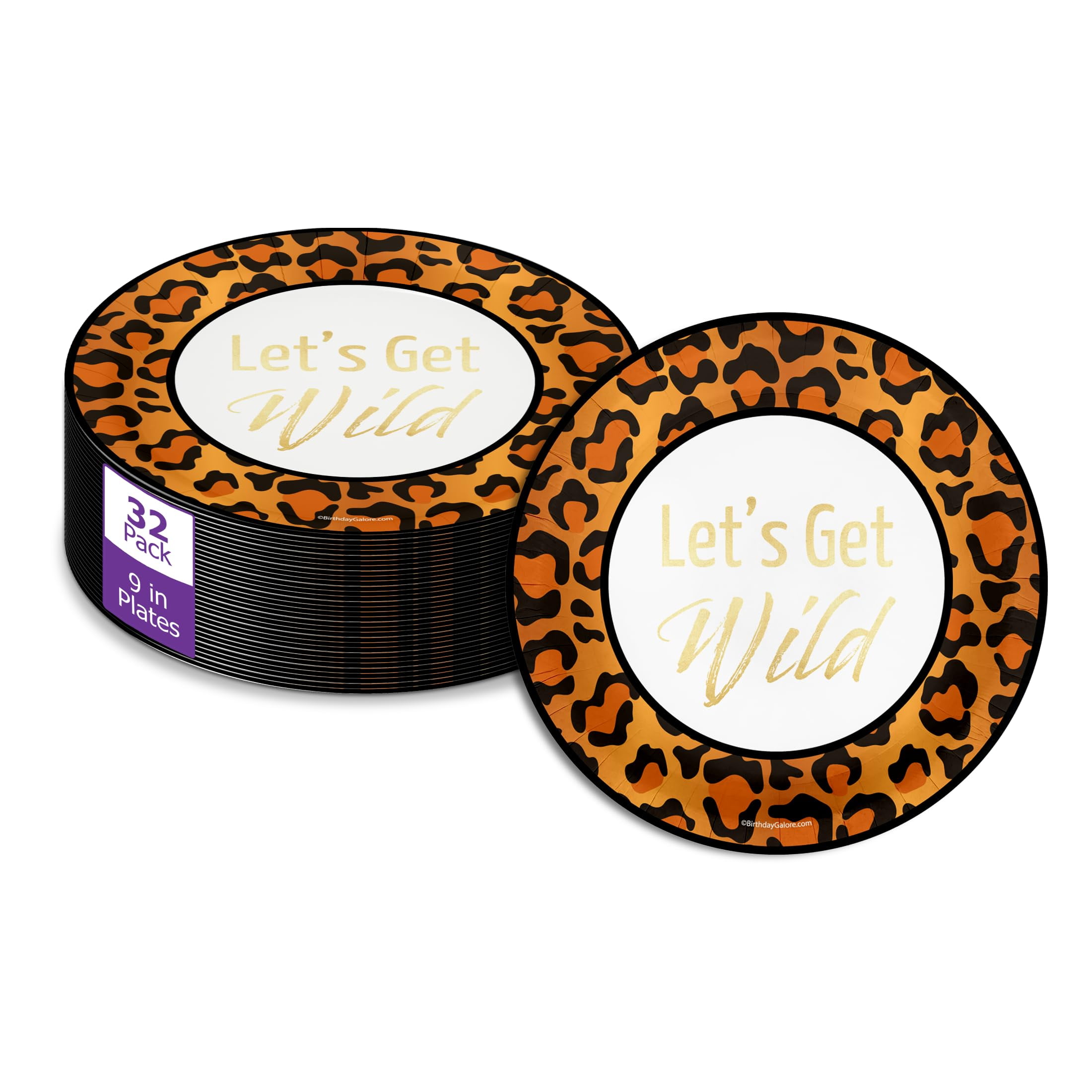 Let's Get Wild Leopard Print Disposable AFN1Birthday Party Supplies ...