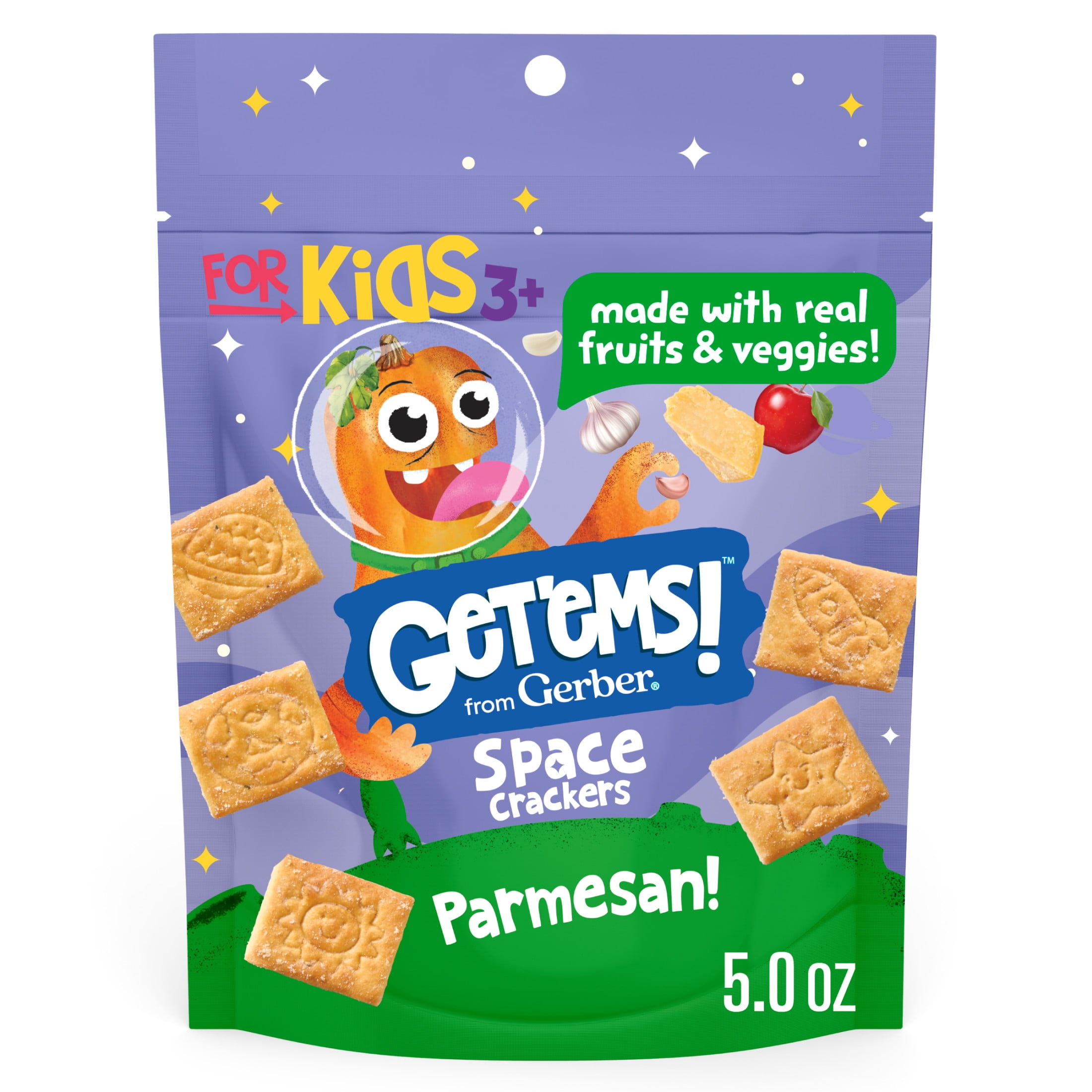 Get'ems from Gerber Parmesan Space Crackers, Kids Snack Made with Real ...