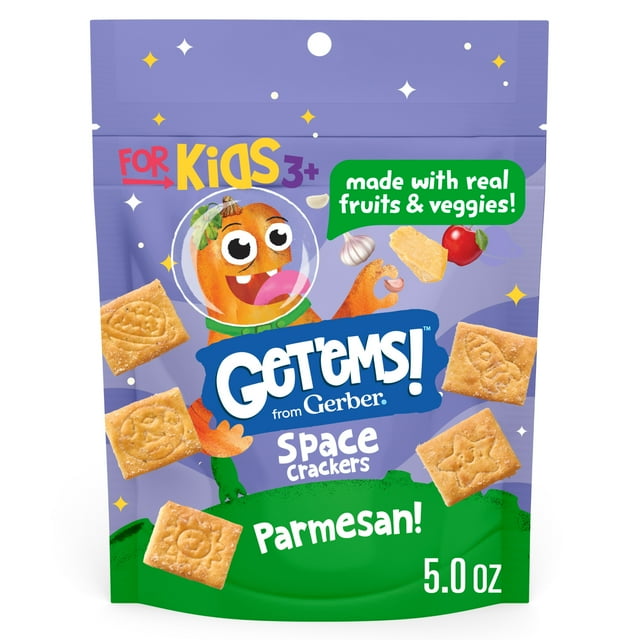 Get'ems! For Kids Space Crackers, Parmesan, Kid Snack, 5 oz Bag ...