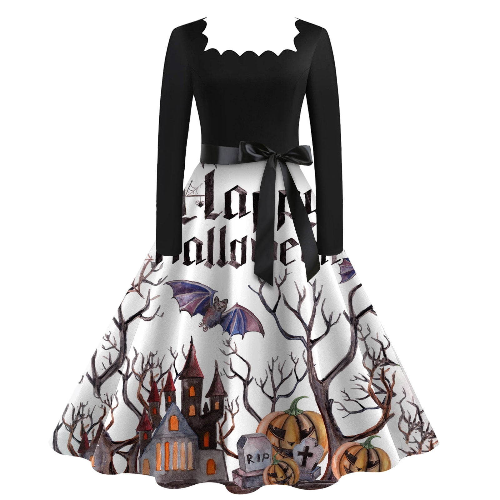 Get's Your Hallowee Ready! HIMIWAY Sweatshirt Dress Quirky Dress with a ...