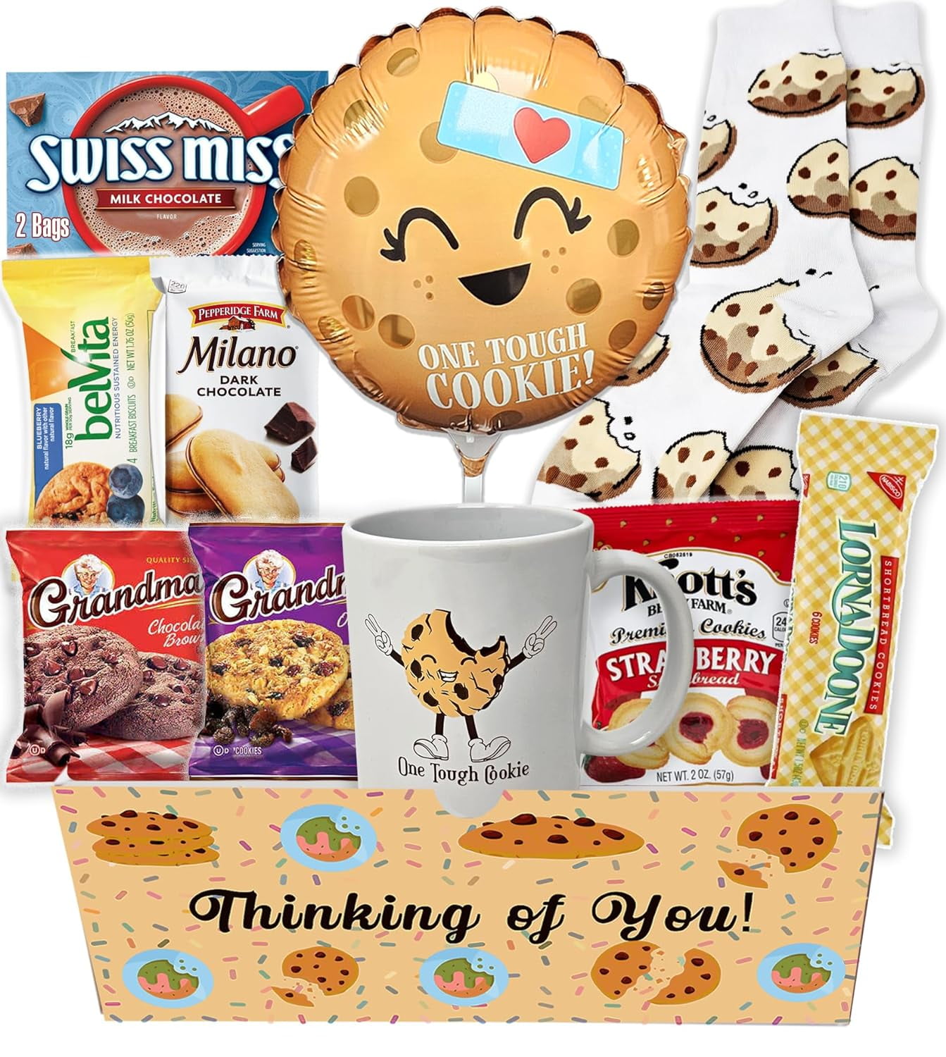 Get well Soon, One Tough Cookie Gift Basket, Care package Snack Box w ...
