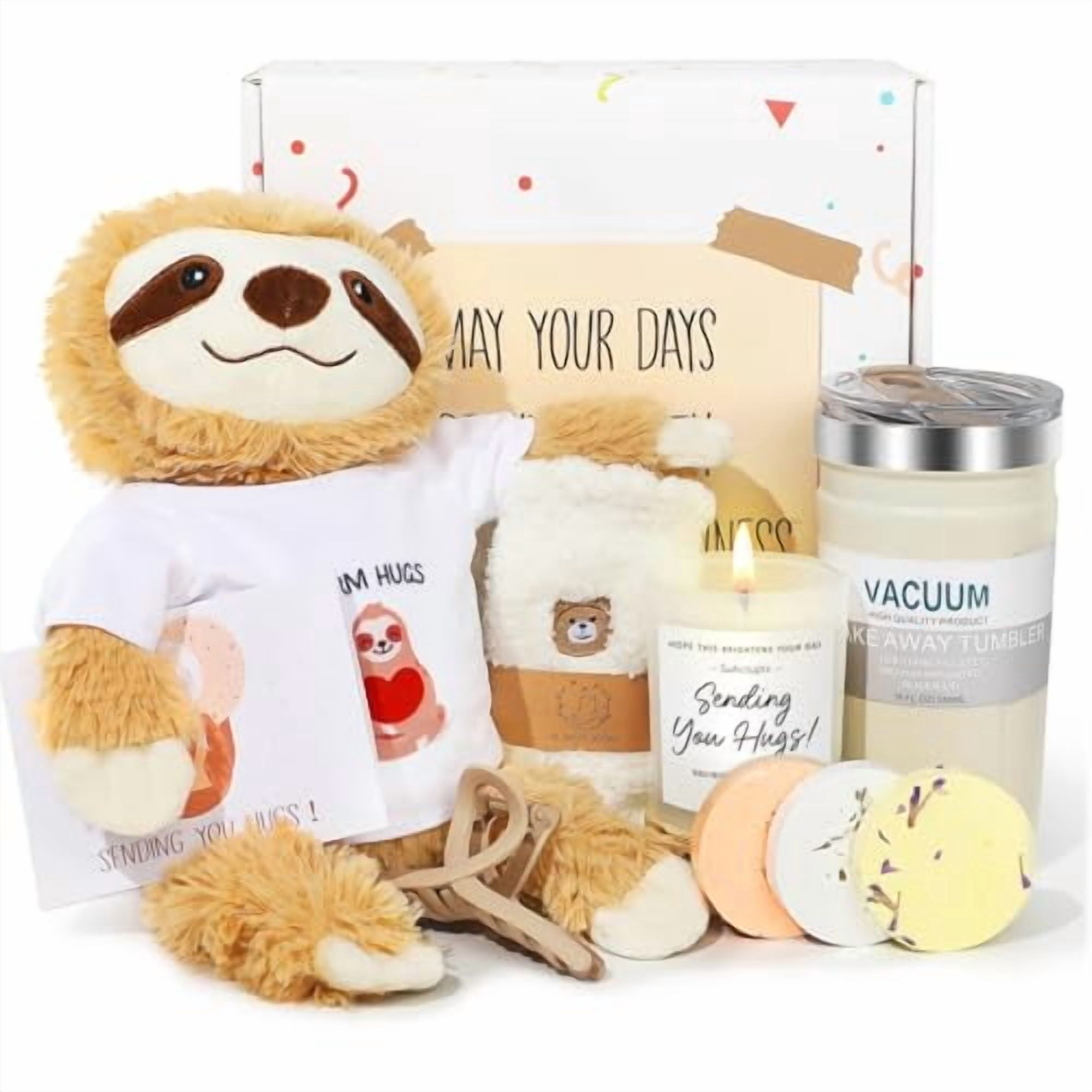 Get well soon gift basket for women with a sloth stuffed animal and ...