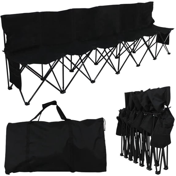 GetRich Foldable Sideline Bench 600D Oxford Double Layer Fabric 6 Seats ...
