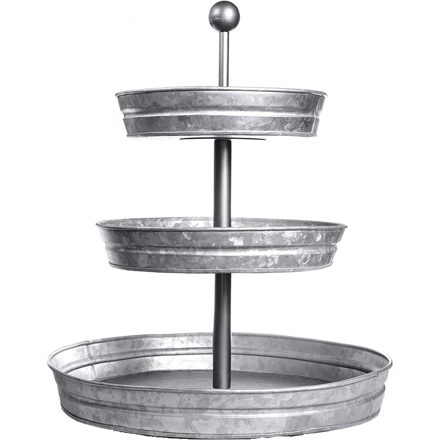 GetSet2Save Vintage Galvanized 3 Tier Serving Tray Rustic Country ...