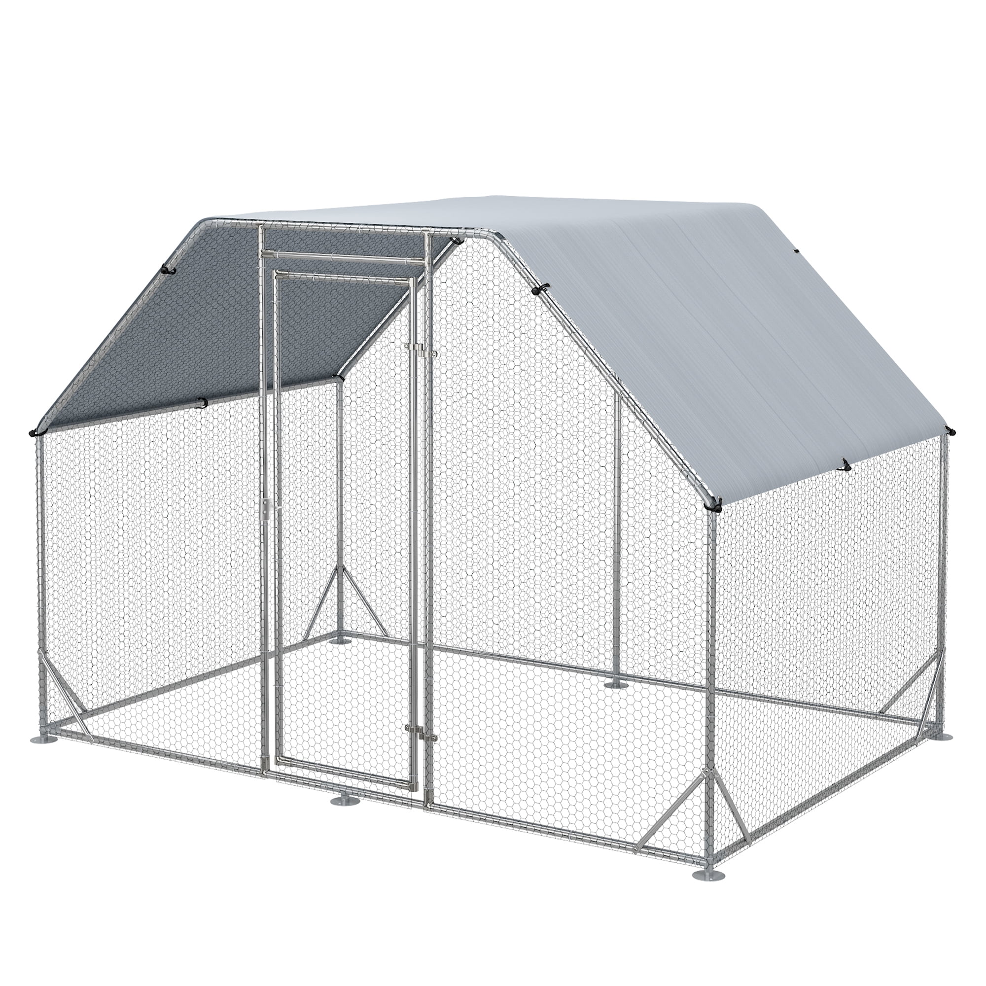 GetYes Flat Top Chicken Coop with Galvanized Steel Frame & Water ...