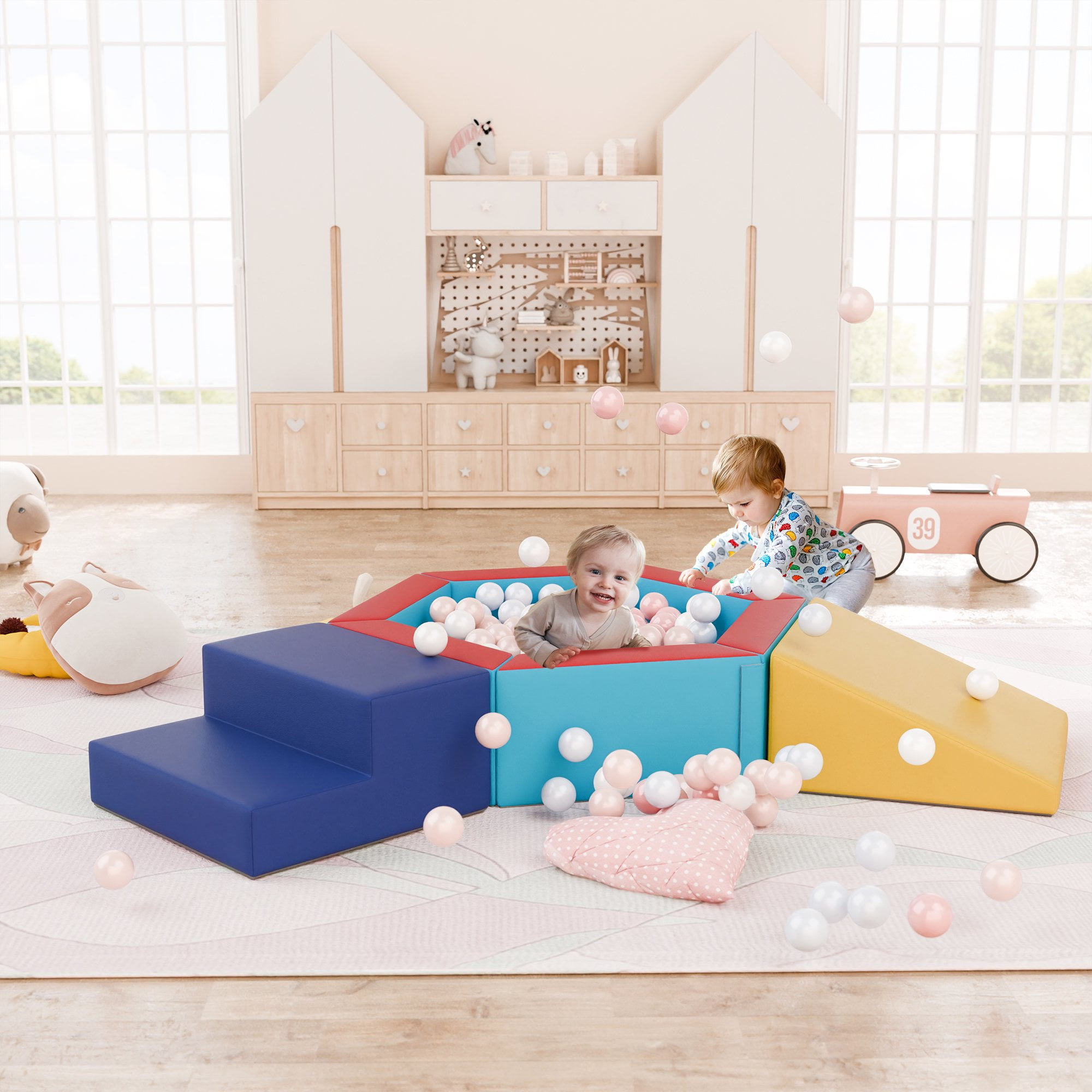 GetYes Foam Climbing Toys for Toddlers 1-3, Foam Ball Pit Climb & Crawl ...