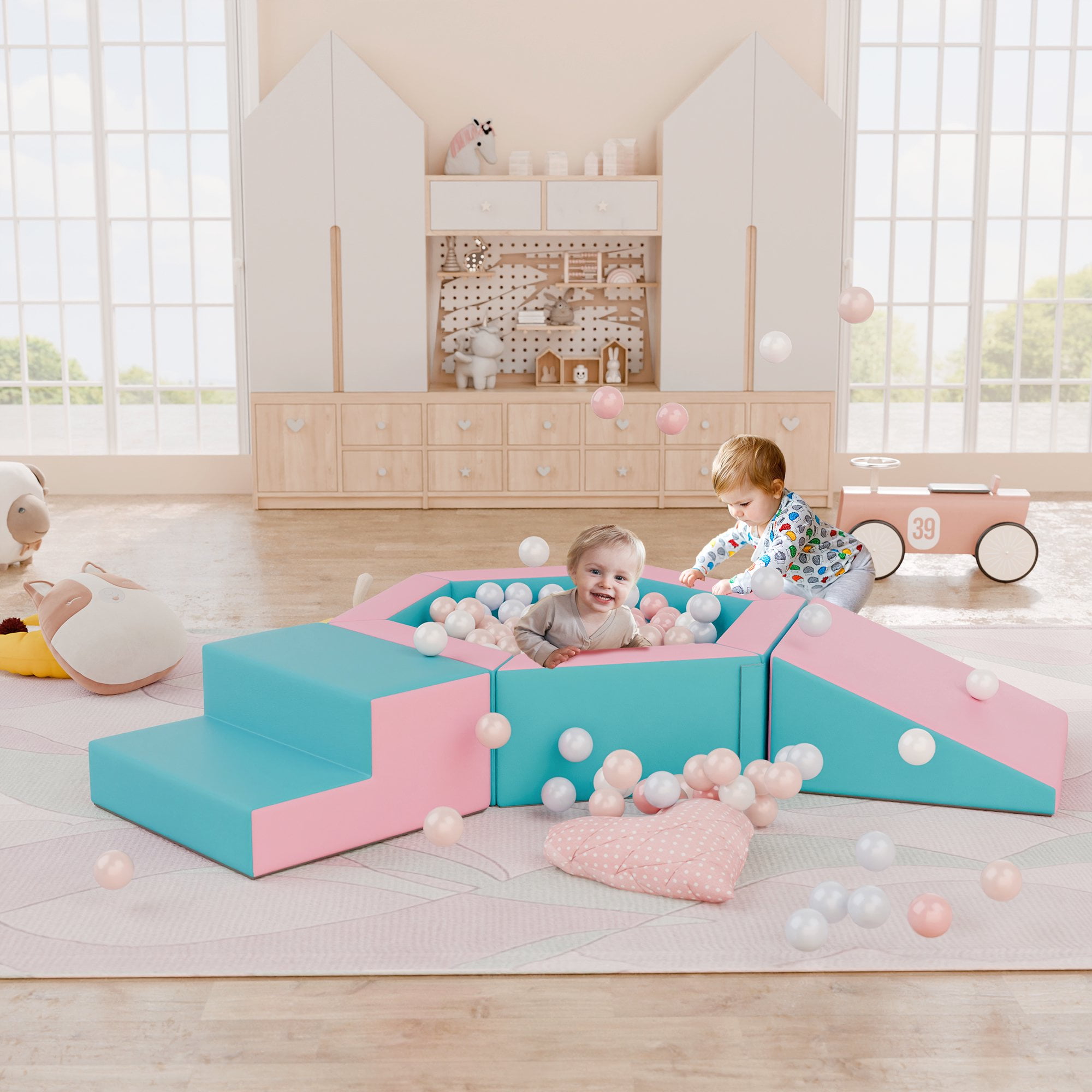 GetYes Foam Climbing Toys for Toddlers 1-3, Foam Ball Pit Climb & Crawl ...