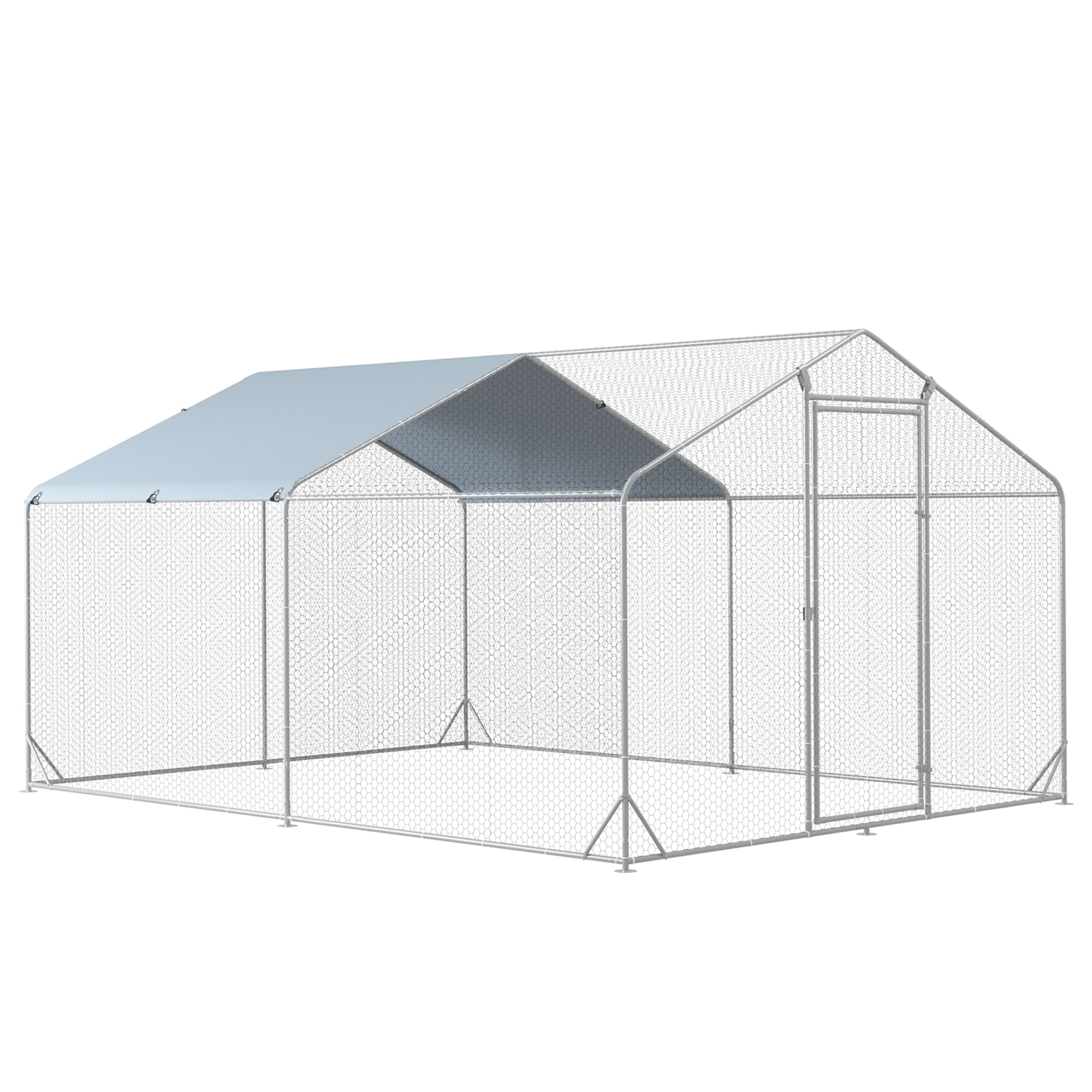 GetYes Poultry Run Chicken Coop with Galvanized Steel Frame & Water ...