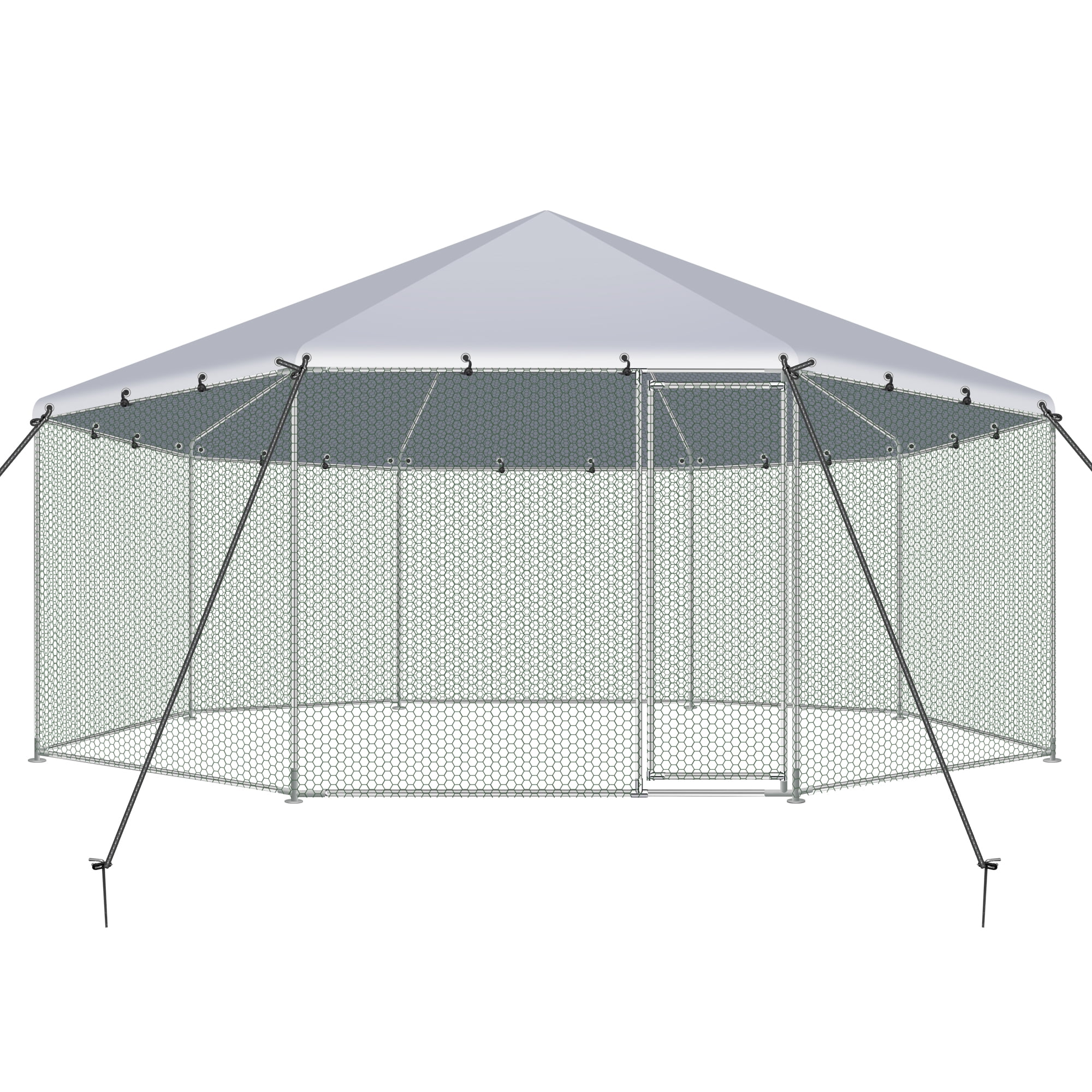 GetYes Octagon Chicken Coop, Galvanized Steel Frame & DIY Water ...