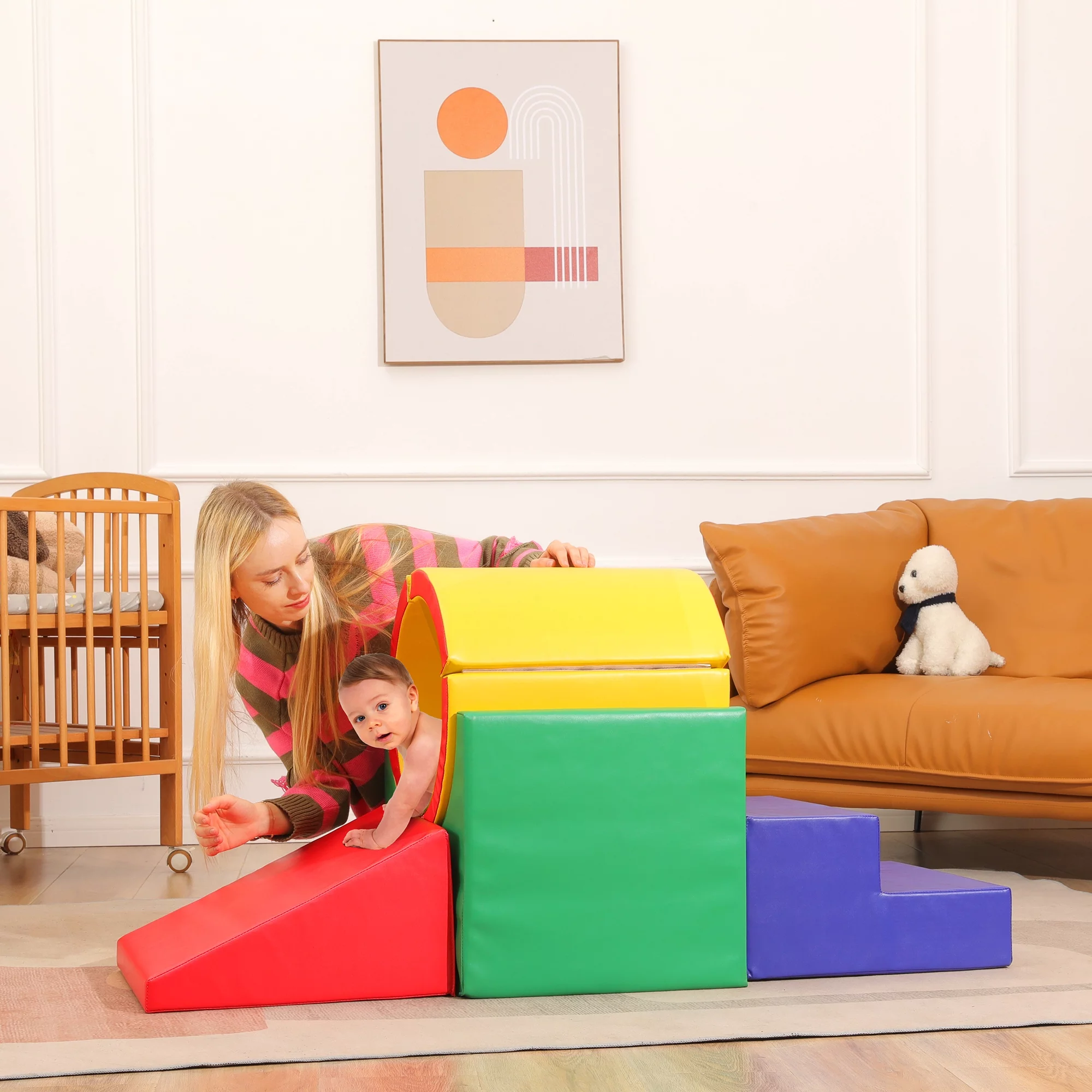 GetYes Toddler Foam Climbing Set Indoor - Kids Climb & Crawl Soft ...