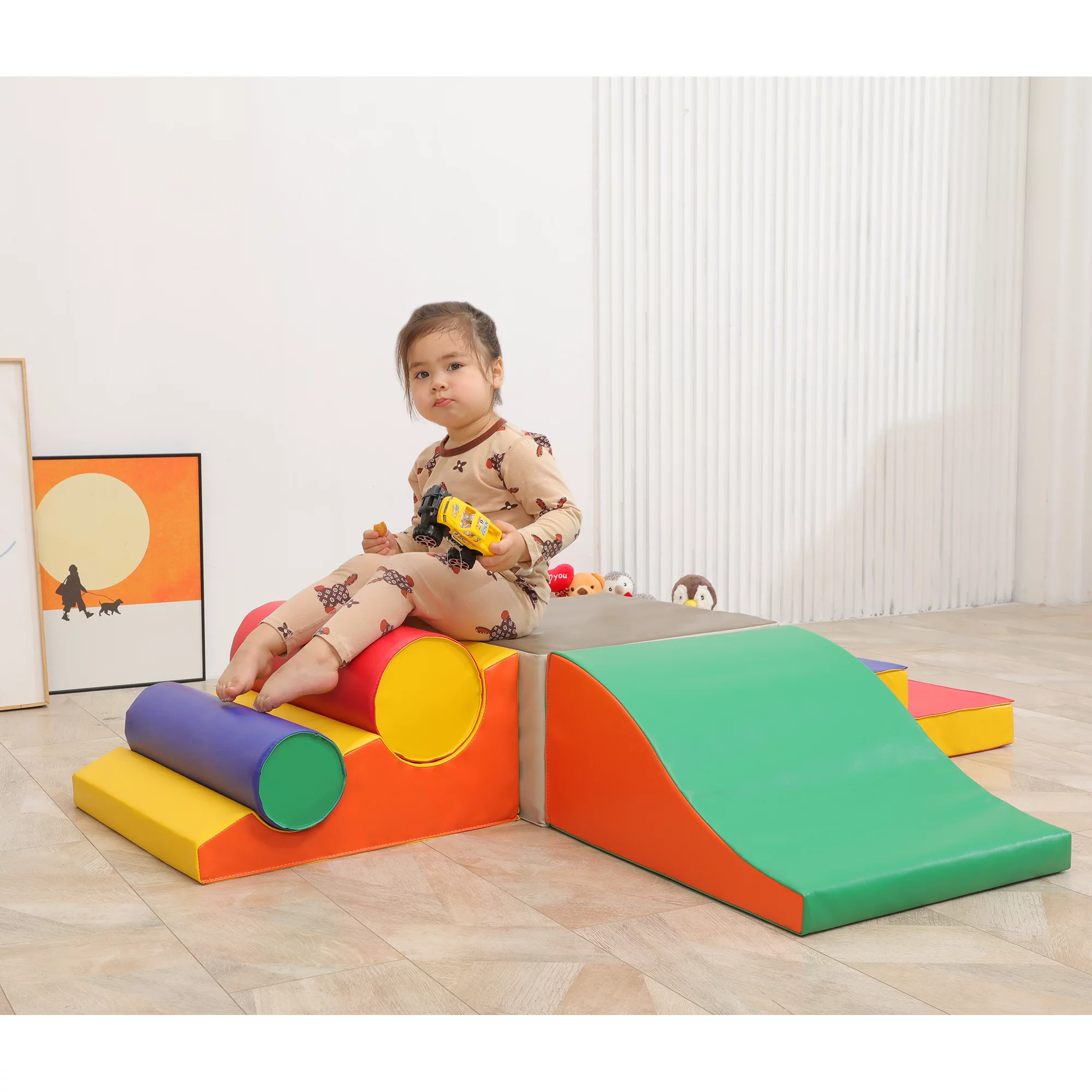 GetYes Toddler Foam Climbing Set Indoor - Kids Climb & Crawl Soft ...