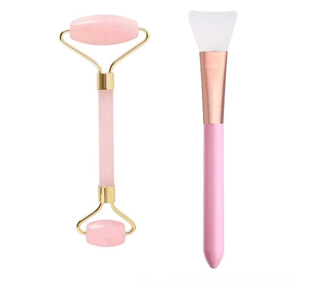 Getmecraft Rose Quartz Facial Roller WITH SILICON FACE WASH BRUSH Jade ...