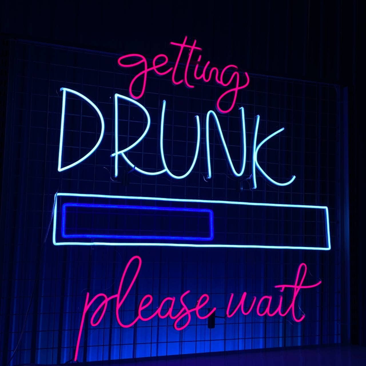 Getting Drunk Please Wait Neon Sign, Bar Wall Art Decor - Walmart.com