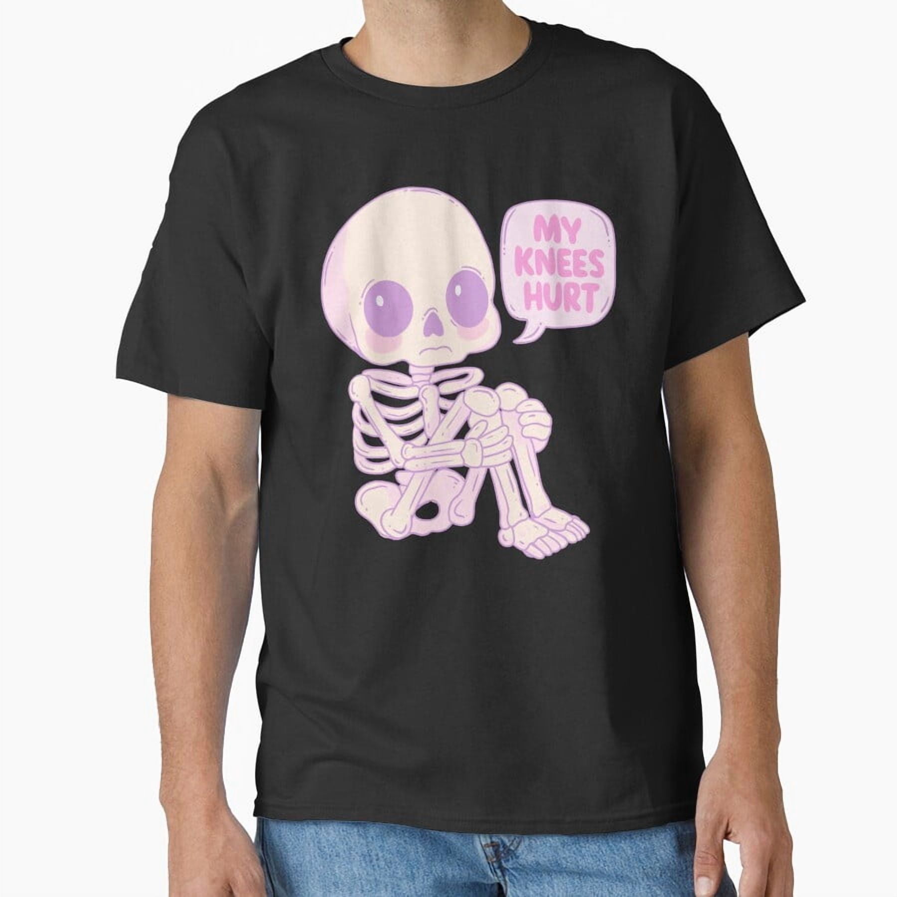 Getting Old My Knees Hurt Funny Skeleton Humor Graphic H42956 T-Shirt ...