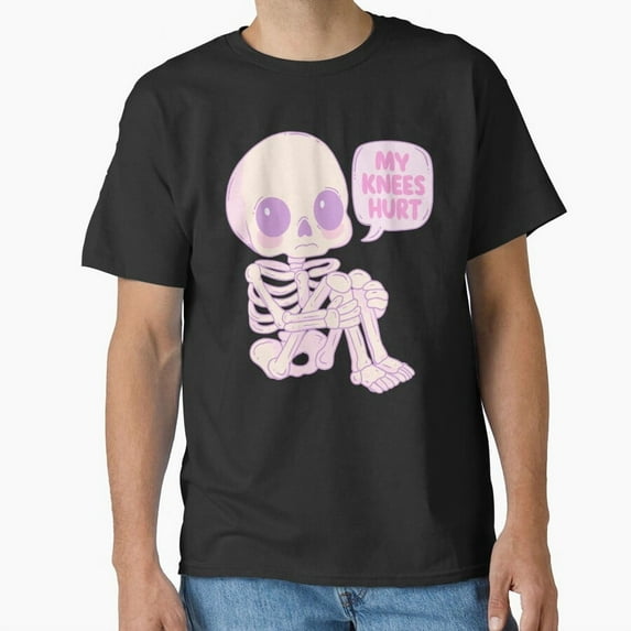 Getting Old My Knees Hurt Funny Skeleton Humor Graphic H42956 T-Shirt ...