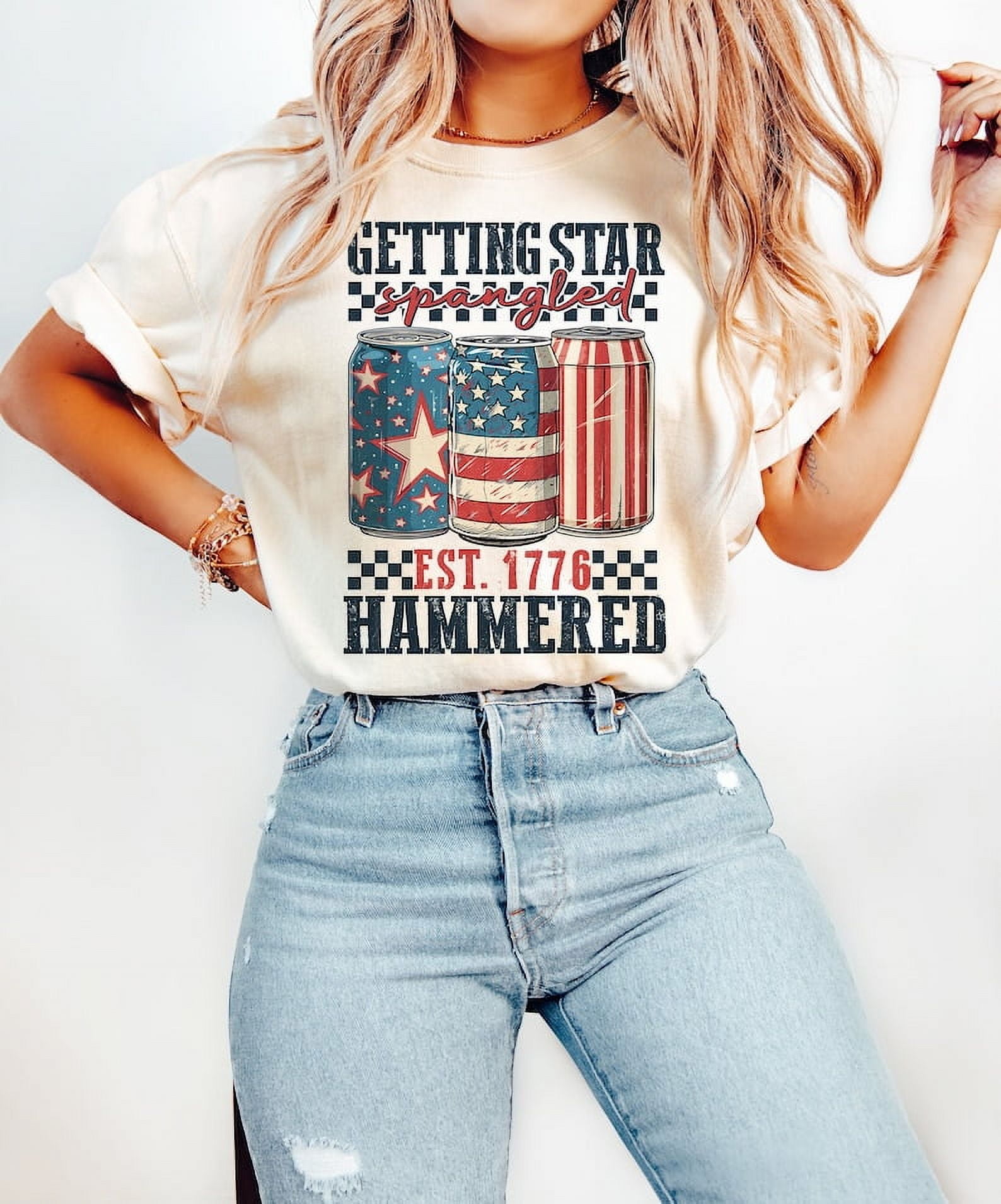 Getting Star Spangled Hammered Shirt, Funny America Tee, 4th of July ...