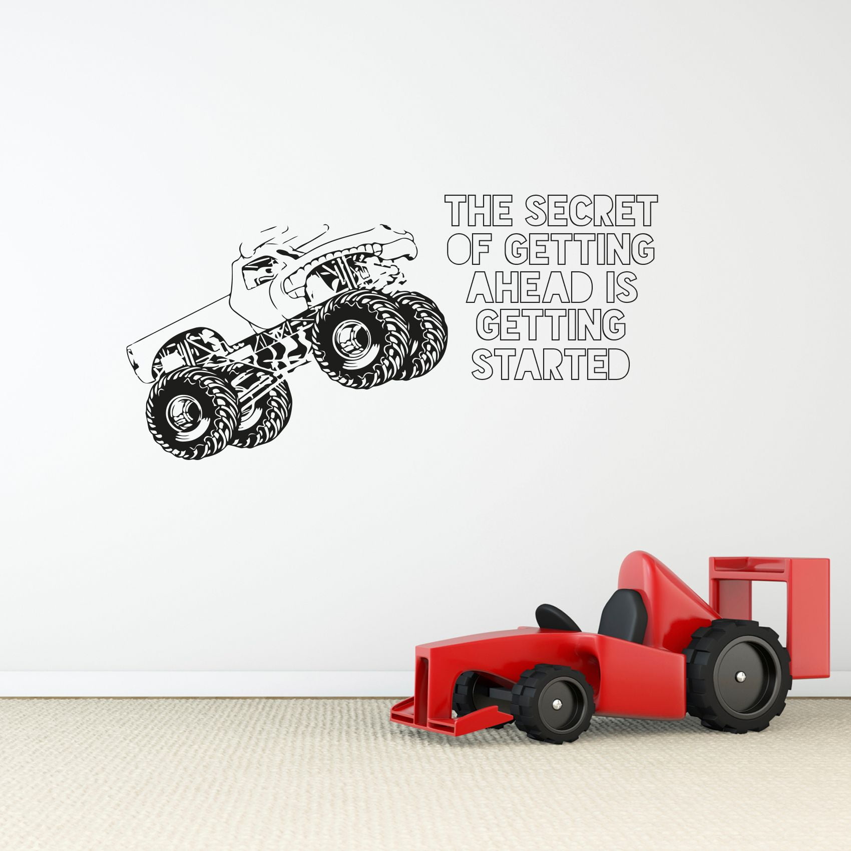 Getting Started Quote Quotes Monster Truck Toy Car Wall Sticker Art ...