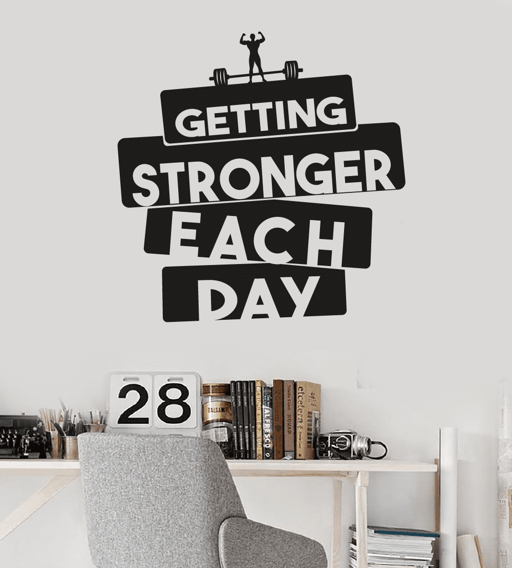 Getting Stronger Each Day Workout Motivation Quote Body Builder ...