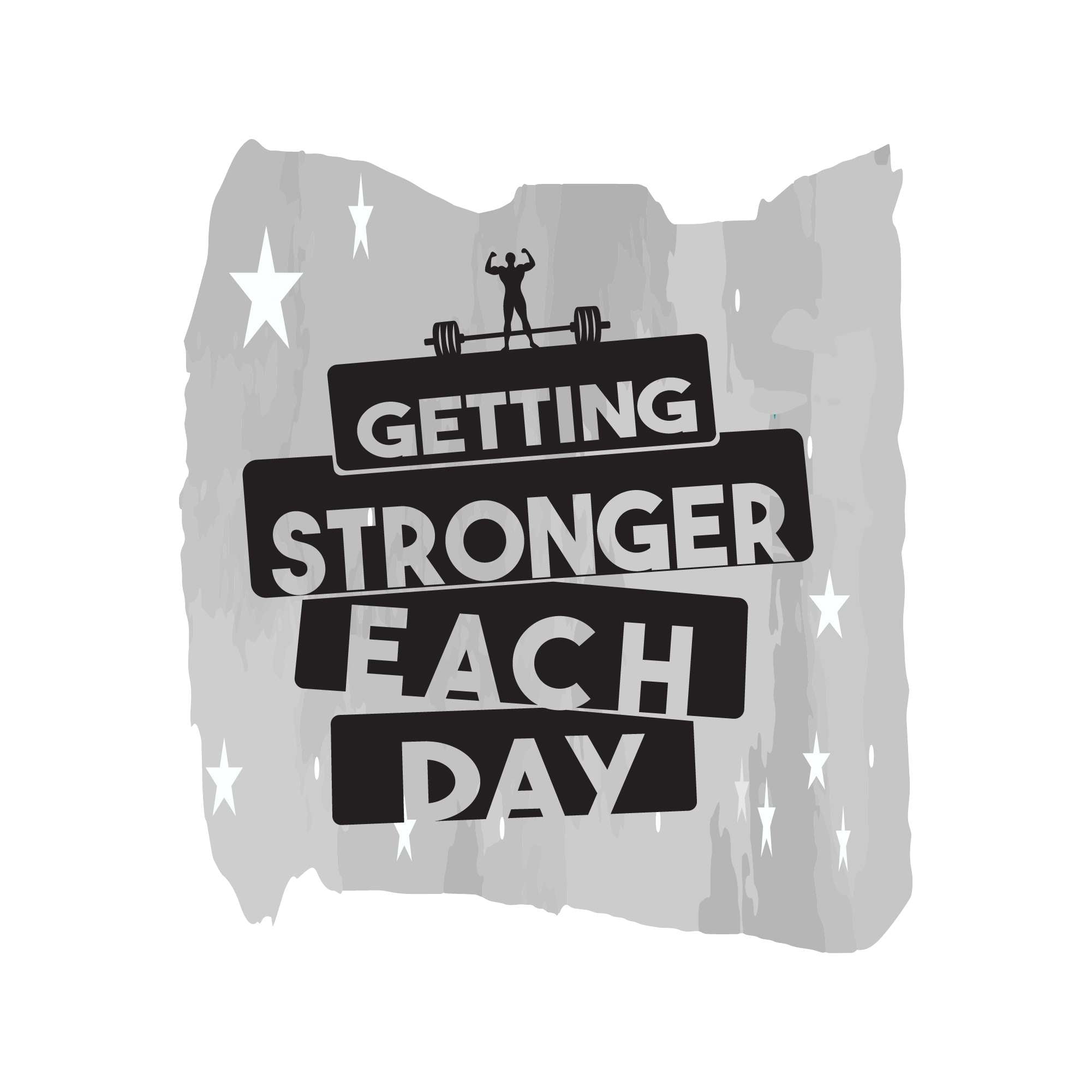 Getting Stronger Each Day Fitness Motivational Quote Vinyl Wall Design ...