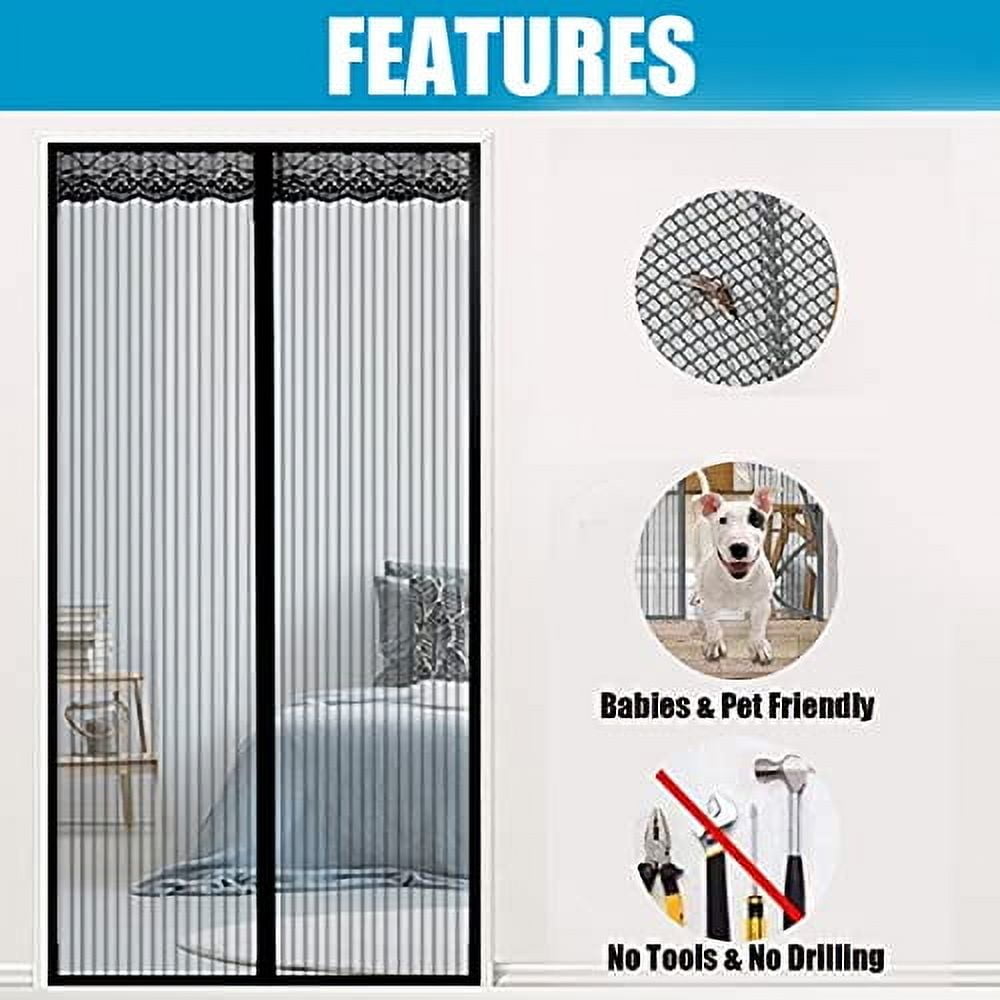 GettyGears Magnetic Window Screen Mesh Curtain with Magnets for Window ...