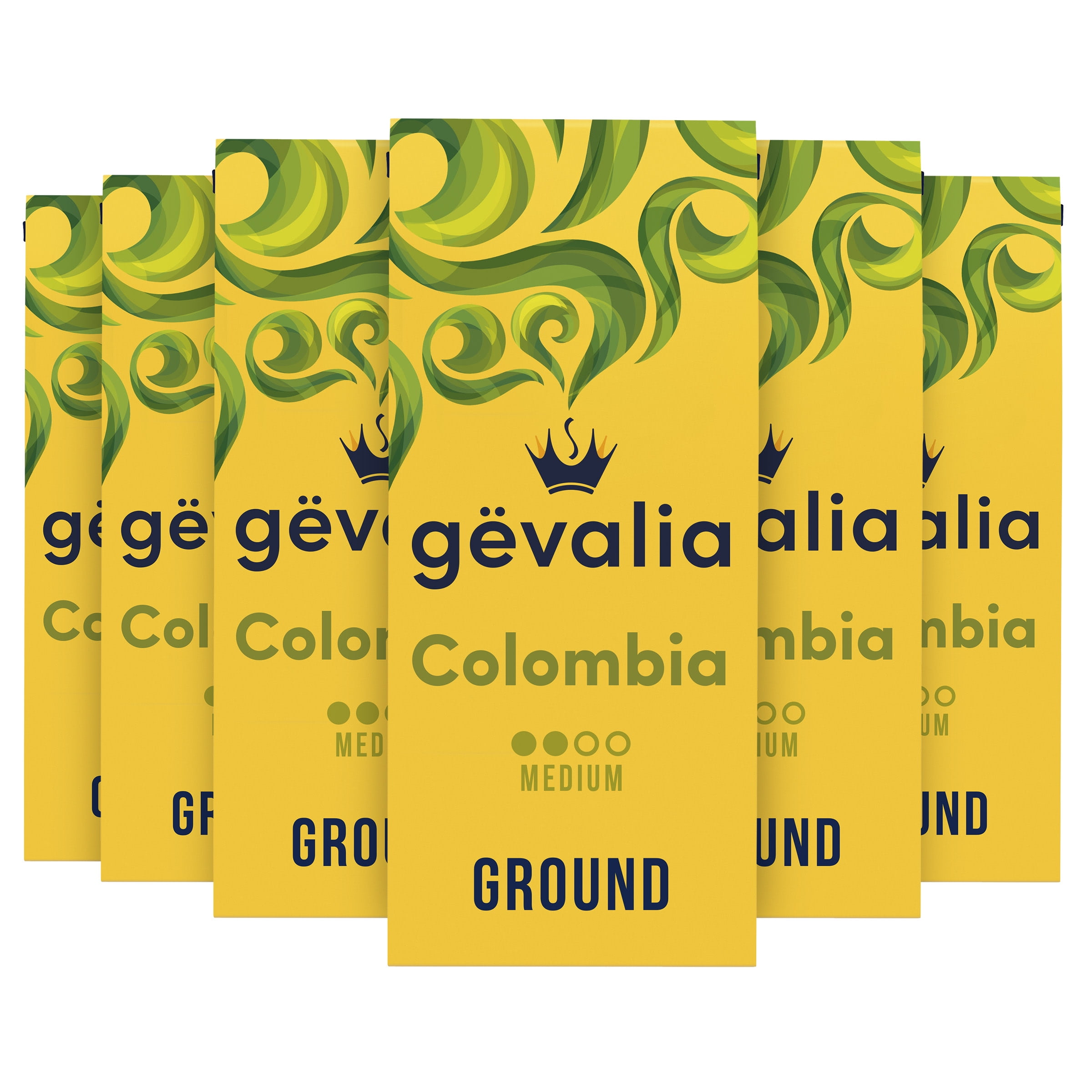 Gevalia Colombia Medium Roast Ground Coffee, 6 ct Pack, 12 oz Bags ...