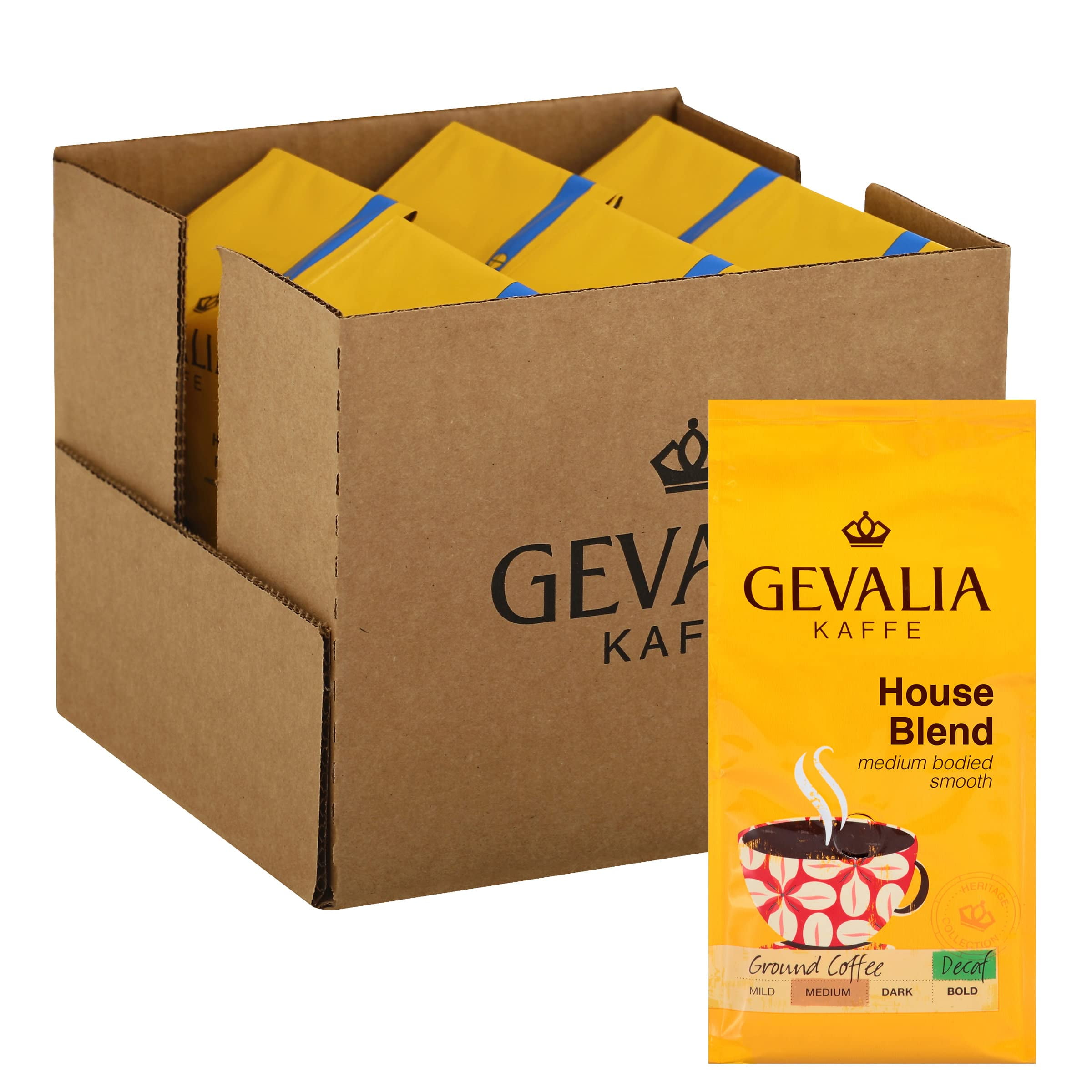 Gevalia Decaf House Blend Medium Roast Ground Coffee (12 Oz Bag ...