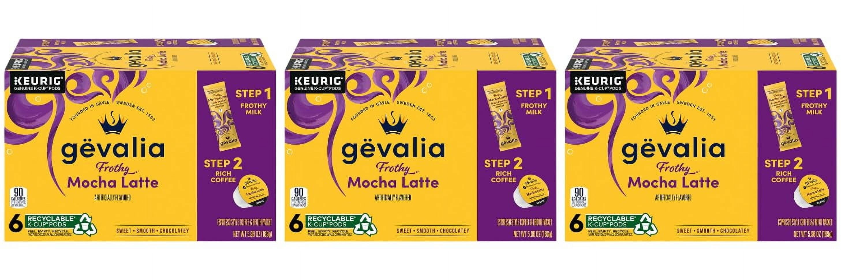 Gevalia, 2-Step K-Cup & Froth Packets, 6 Count, 5.9oz Box (Pack of 3 ...