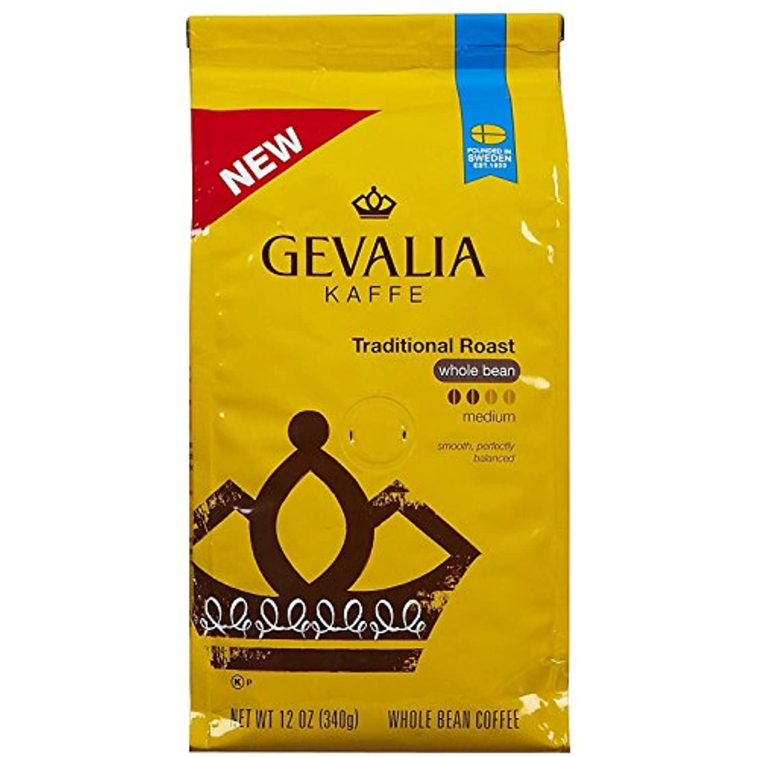 Gevalia Kaffe Traditional Roast Whole Bean Coffee, Medium Roast ...