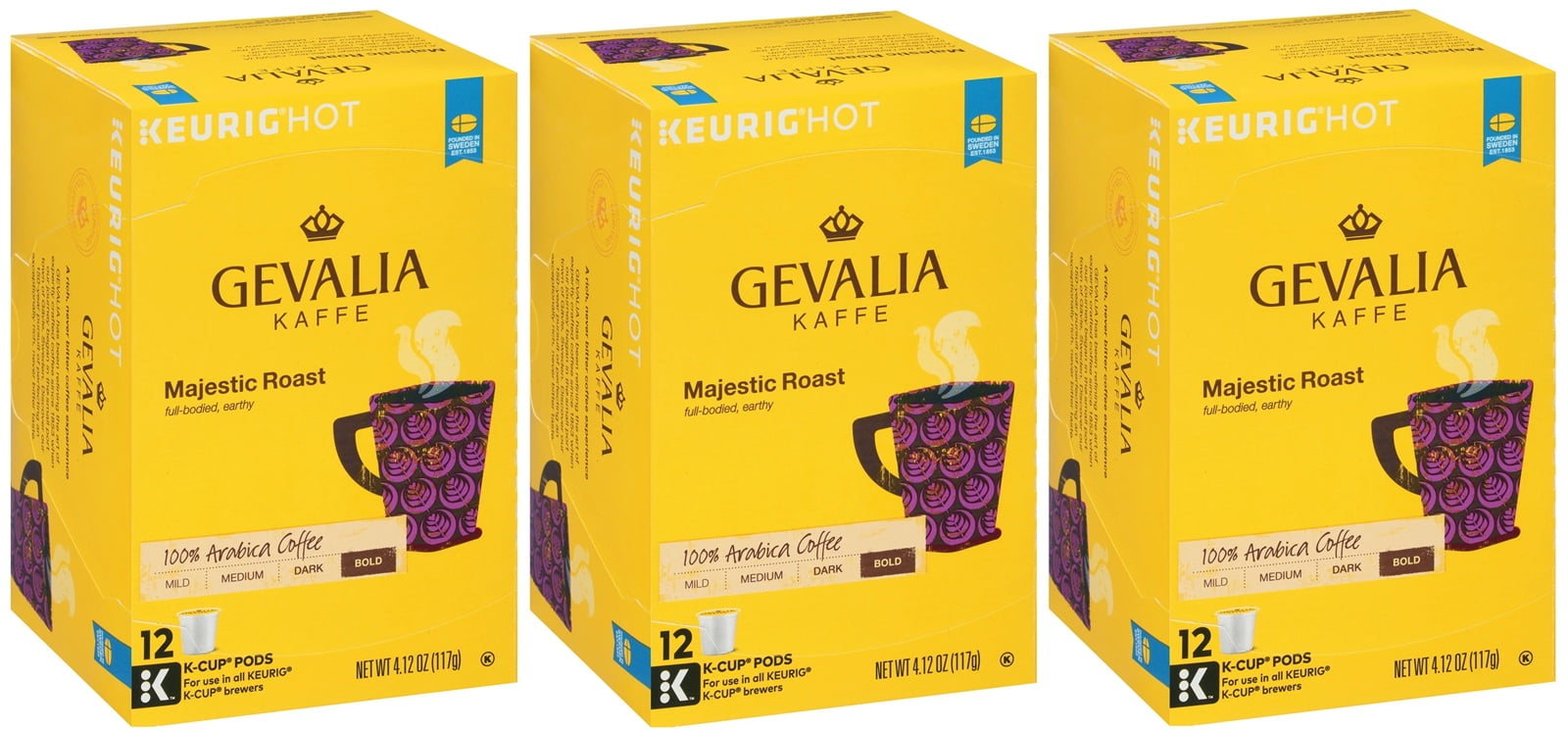 Gevalia Kaffe K-Cups Majestic Roast 12 ct 4.12 oz (Pack of 3) - Walmart.com
