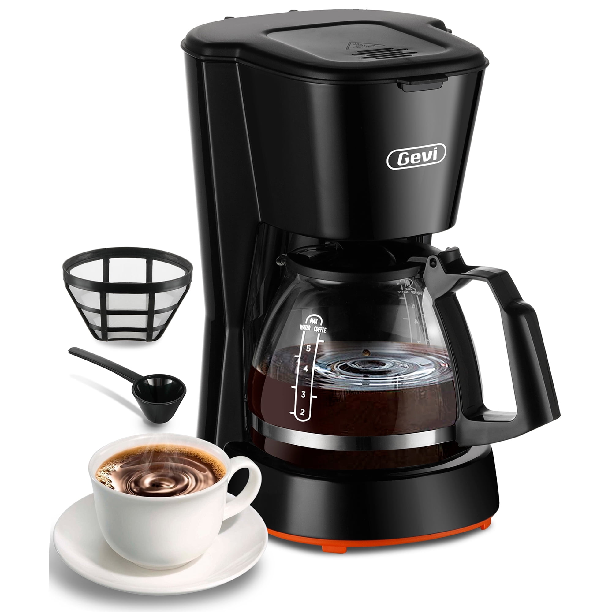 Gevi Compact 5 Cups Coffee Maker with Easy Operation, Space Saving ...