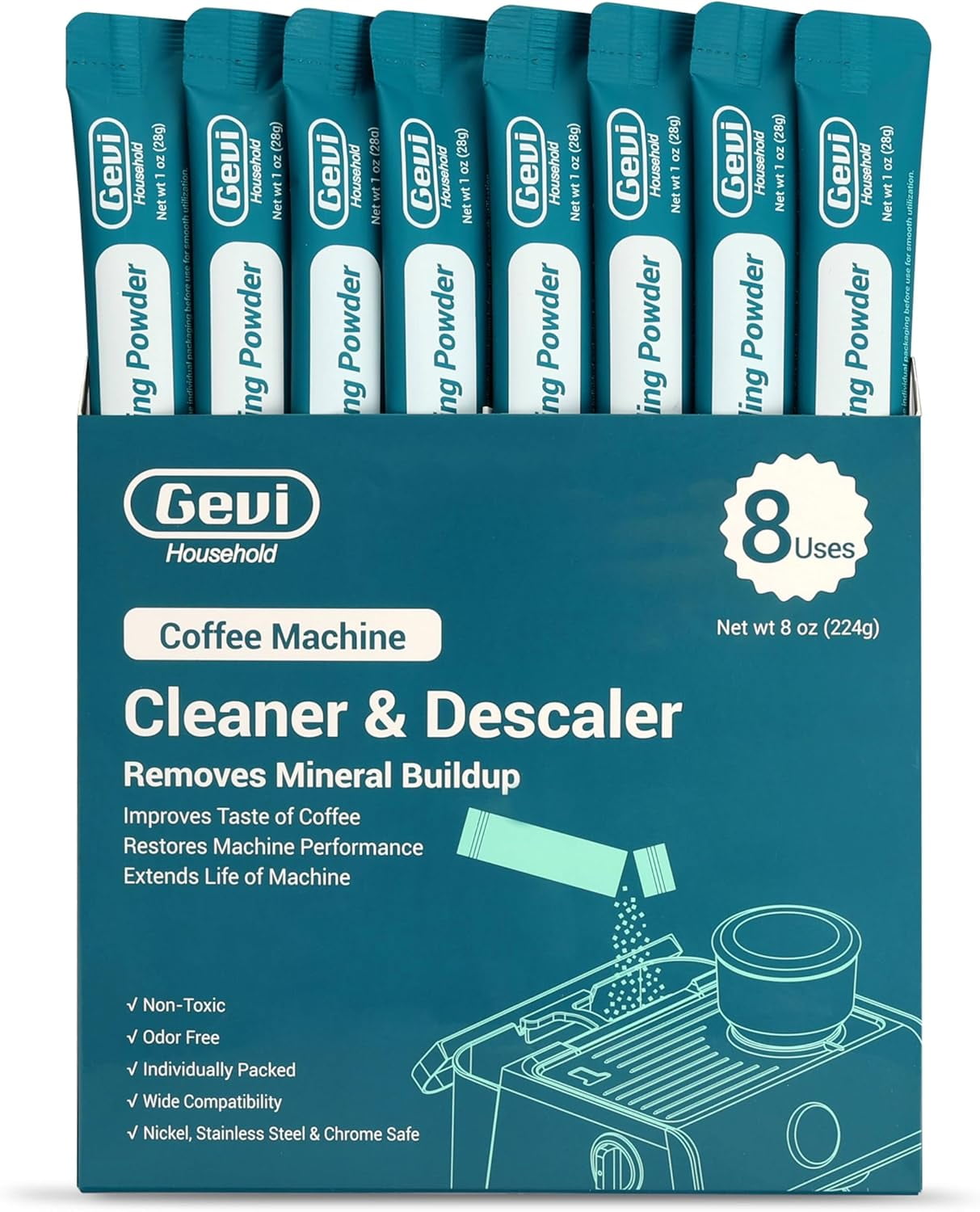 Gevi Household Coffee Maker Cleaner, Espresso Machine Cleaner Powder ...