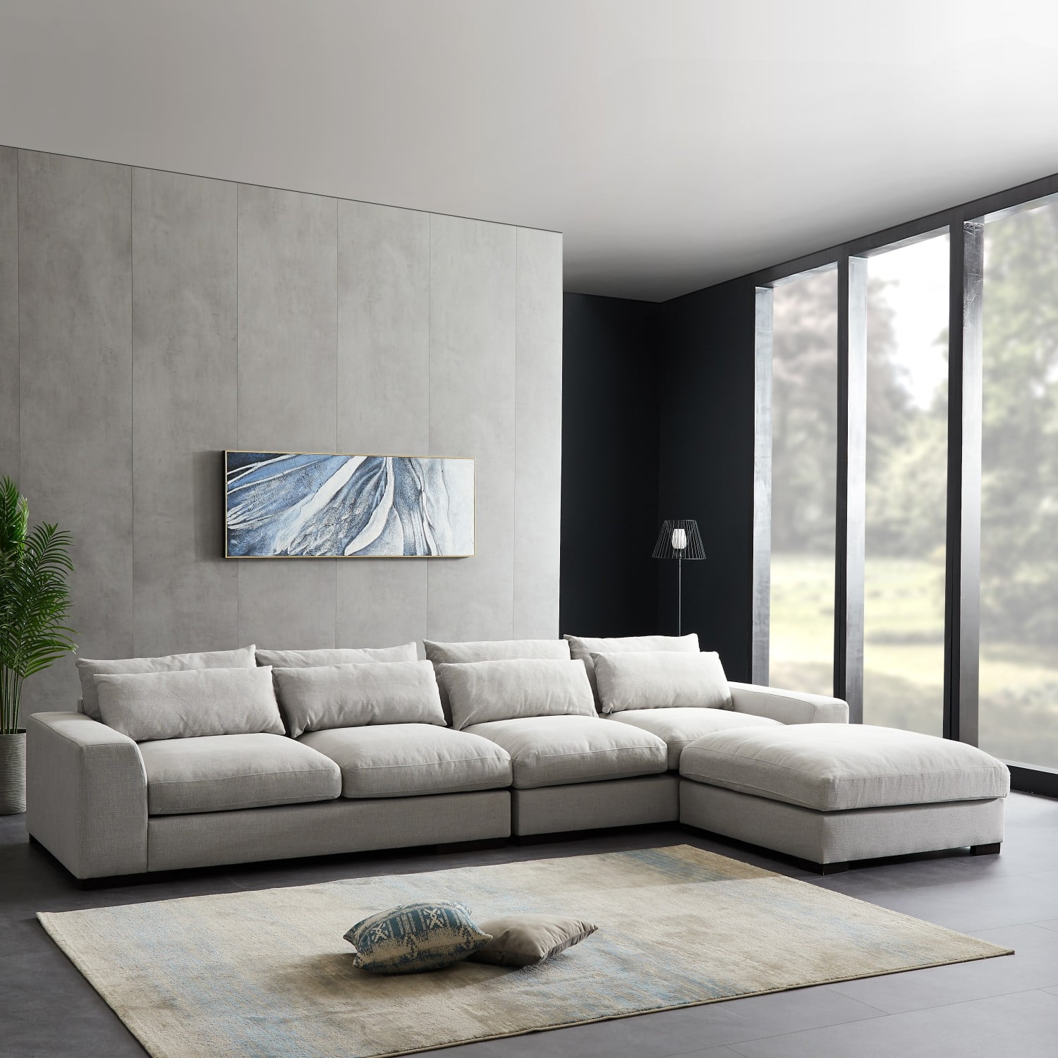 Gewnee Sectional Modular Down Filled L Shape Plus Size Sofa, Comfty ...