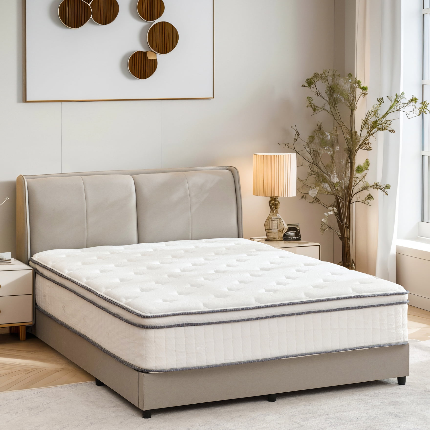 Gewnee 12 inch Full Size Medium Firm Hybrid Memory Foam Mattress ...