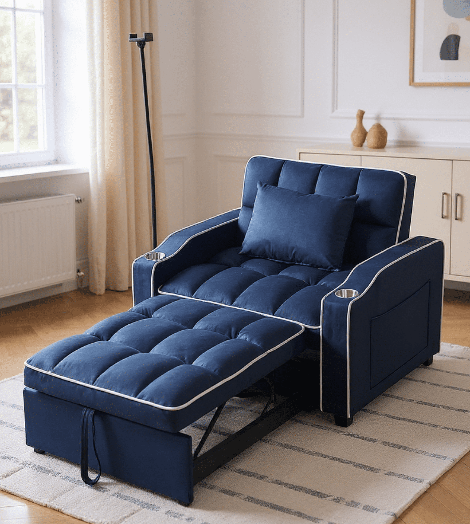 Gewnee 37.2''Foldable Sleeper Sofa Chair with SUB Interface and Phone ...