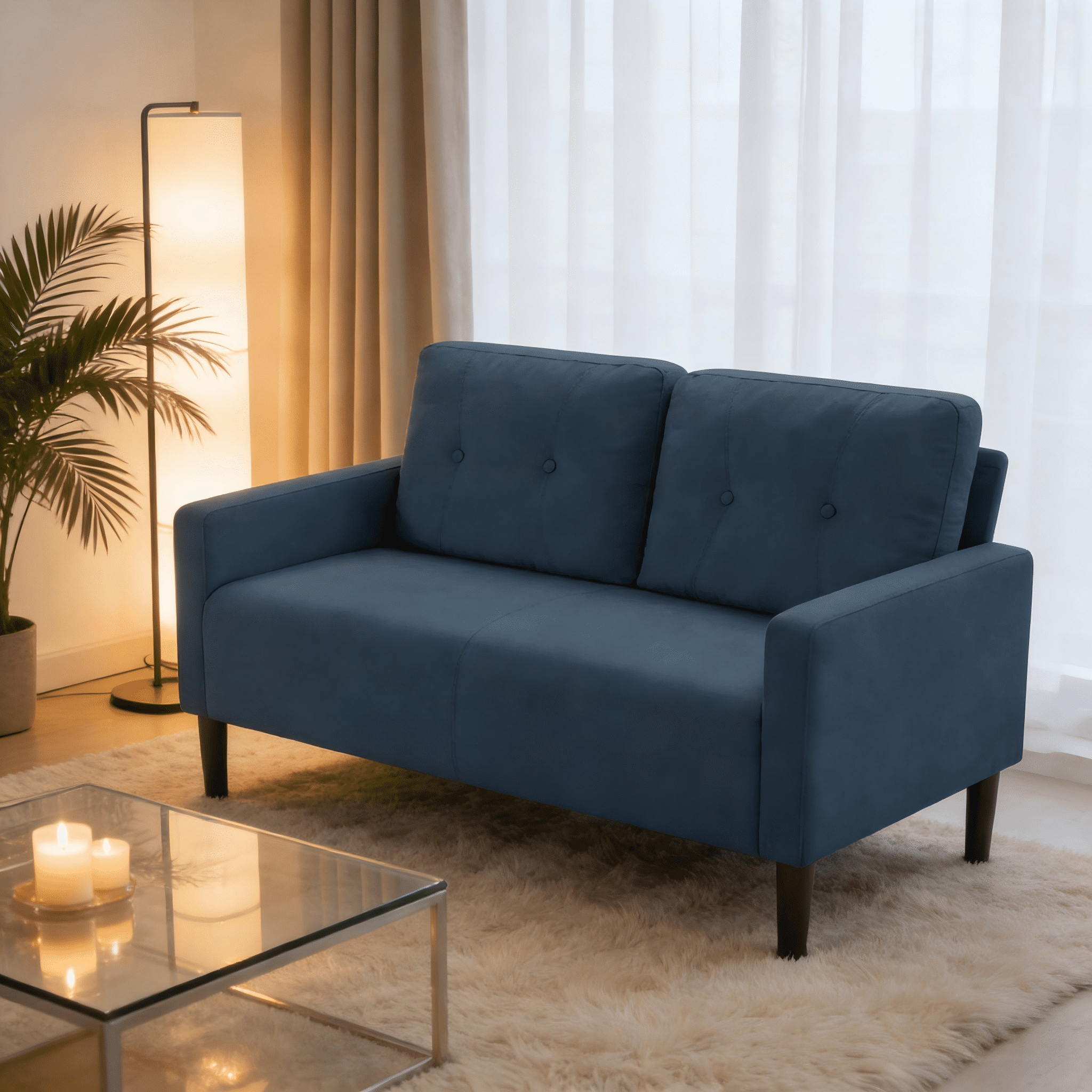 Gewnee 50.79”Loveseat Couch,Modern Small Sofa with Removable Back ...