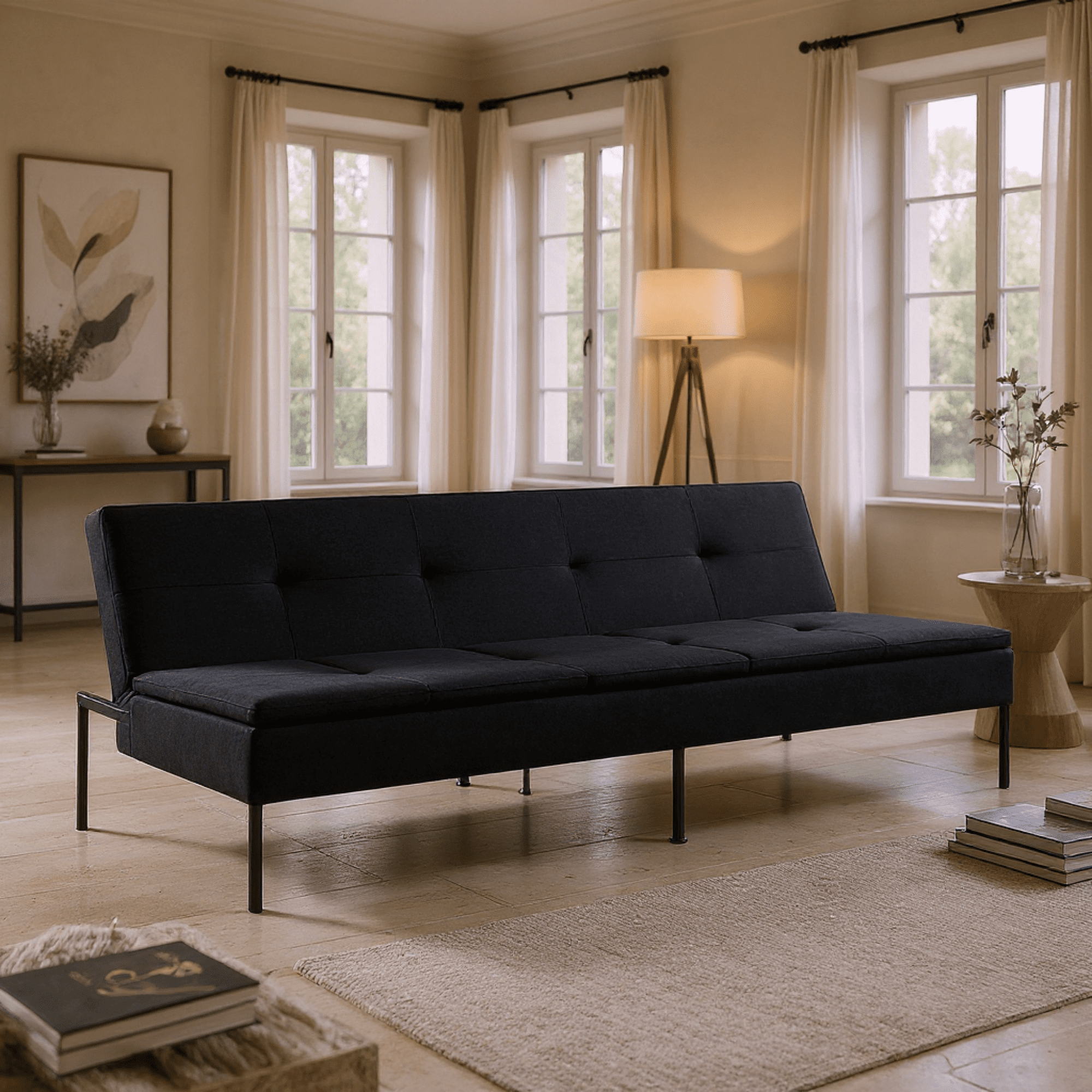 Gewnee 69.7" Modern Convertible Polyester Futon Sofa Bed, Sleeper with ...