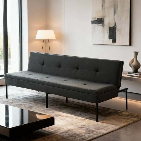 Gewnee 69.88" Modern Futon Sofa Bed with 5-Position Adjustable Backrest ...