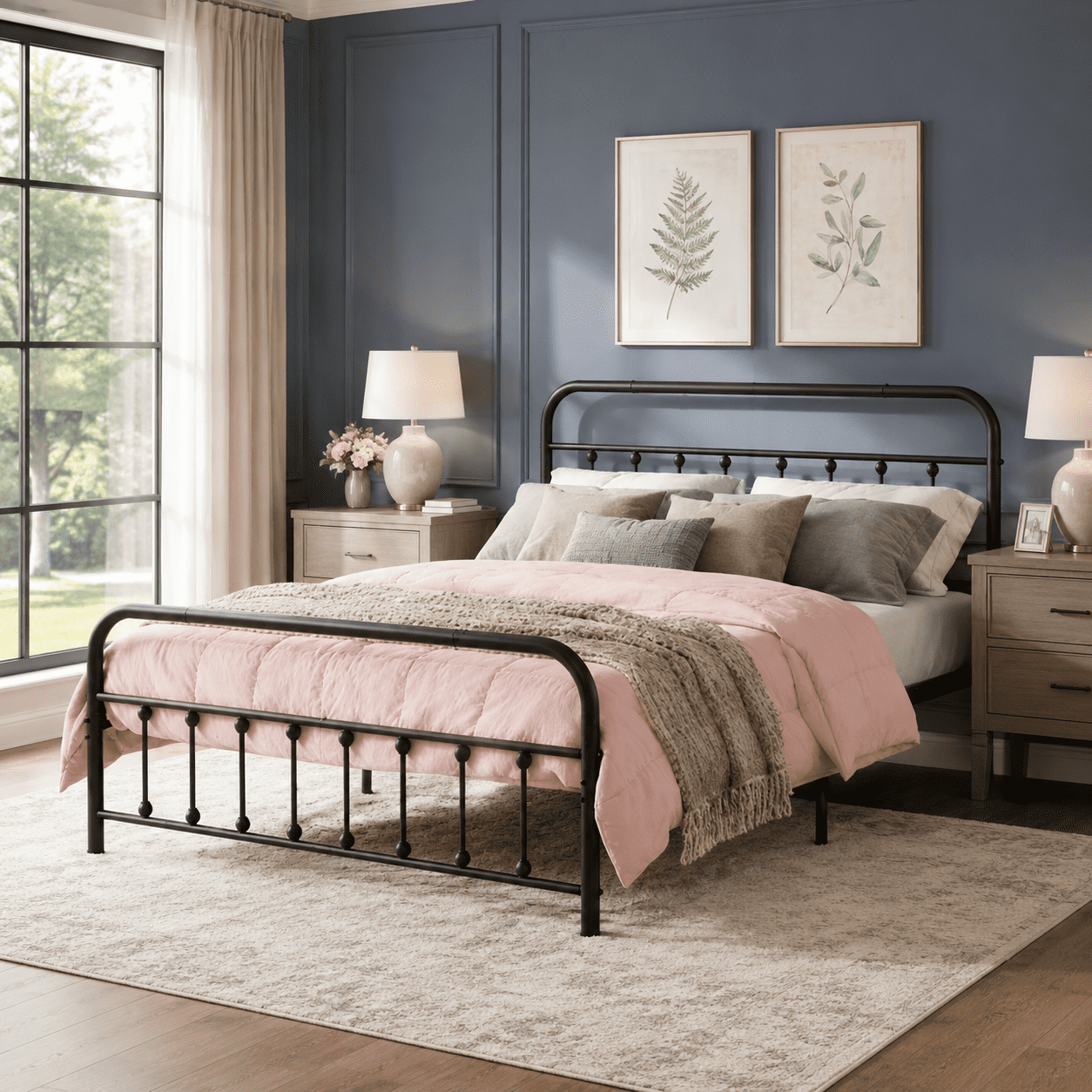 Gewnee Full Size Metal Platform Bed Frame with Heavy-Duty Steel Slat ...